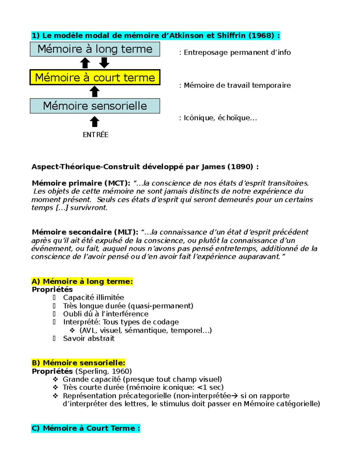 empan mnésique moyen