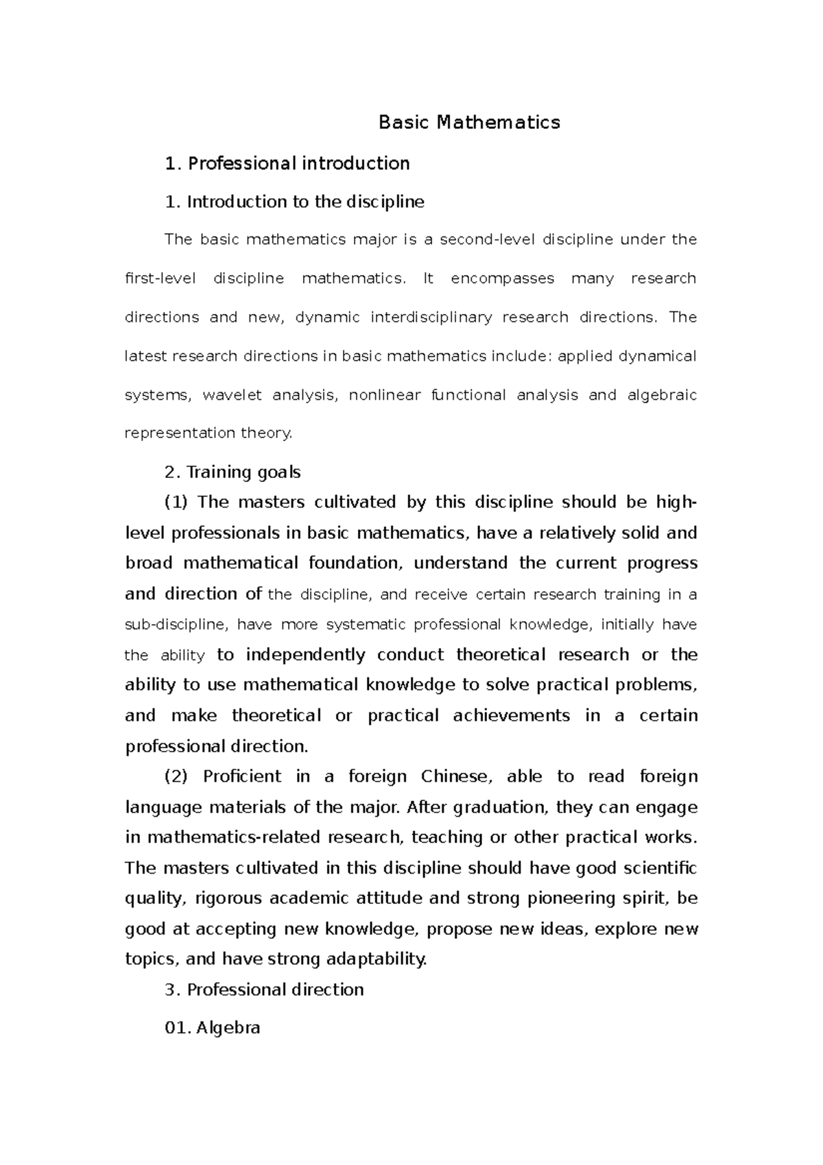 Basic Mathematics - note - Basic Mathematics 1. Professional ...