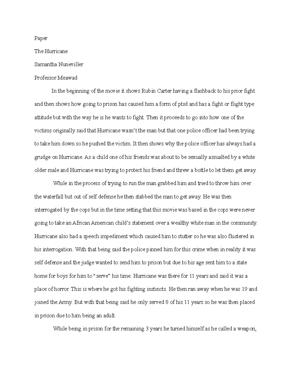 Paper (The Hurricane) - Paper The Hurricane Samantha Nuneviller ...