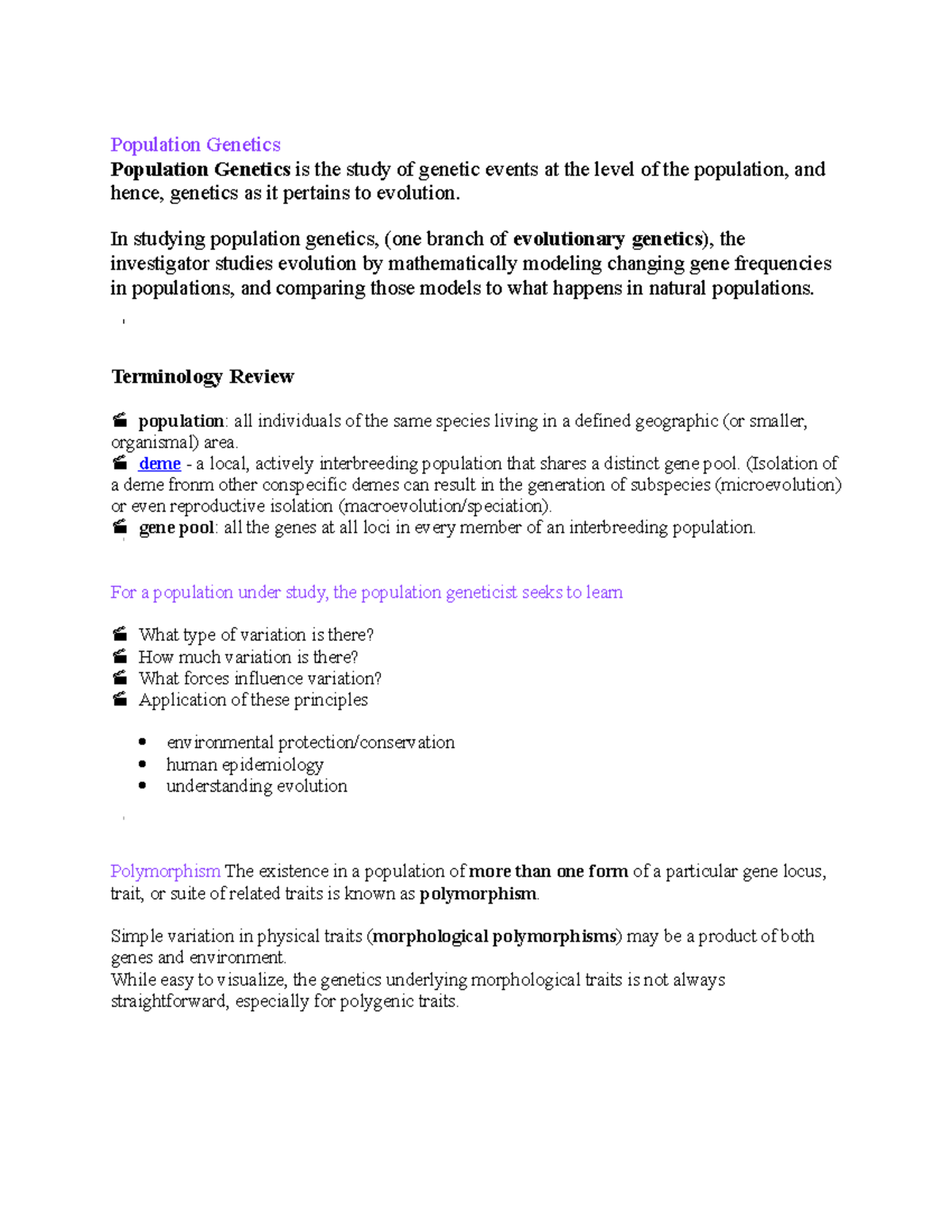 Lecture 18 - Population Genetics (Chapter 18) - Population Genetics ...