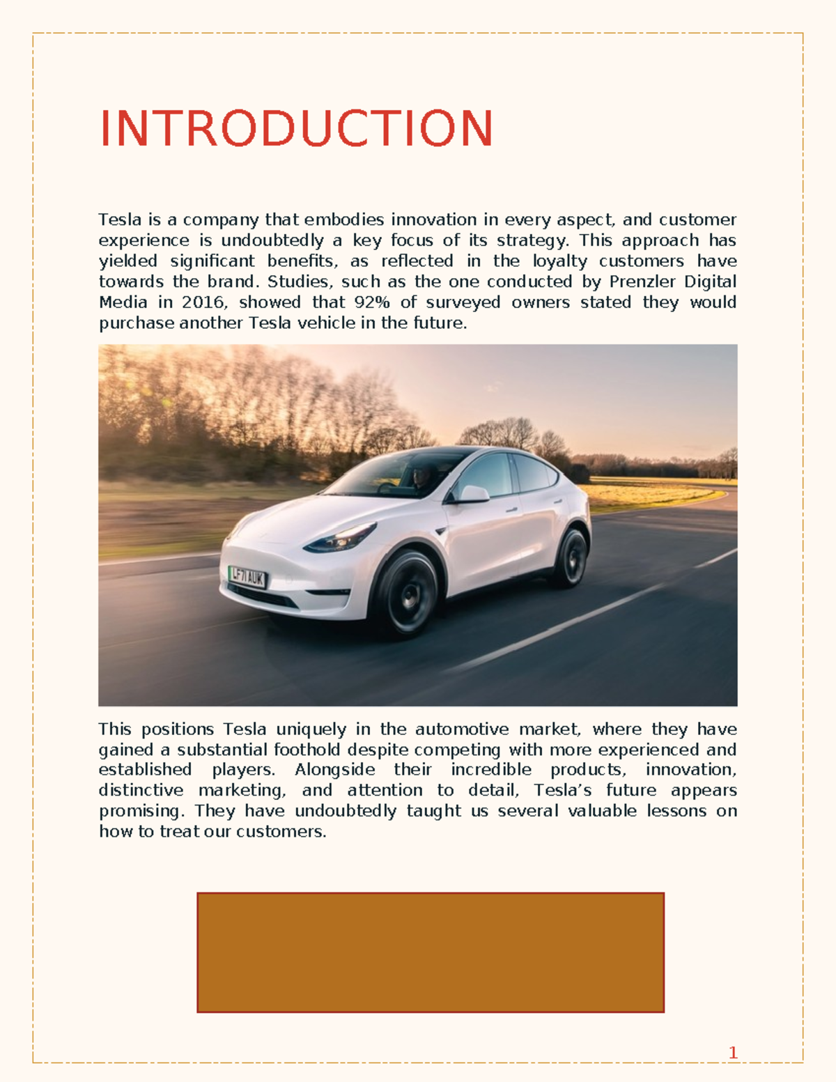 Tesla - ett - INTRODUCTION Tesla is a company that embodies innovation ...
