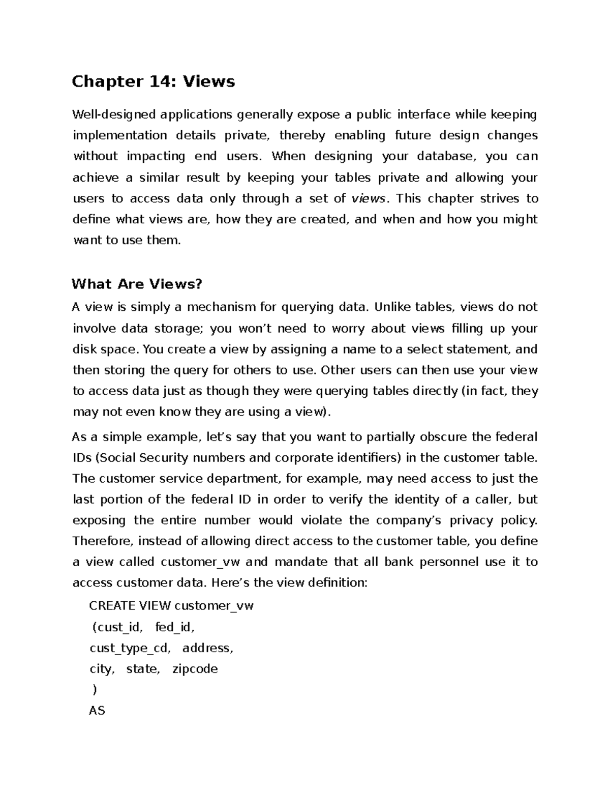 Chapter 14 Views - Chapter 14: Views Well-designed applications ...