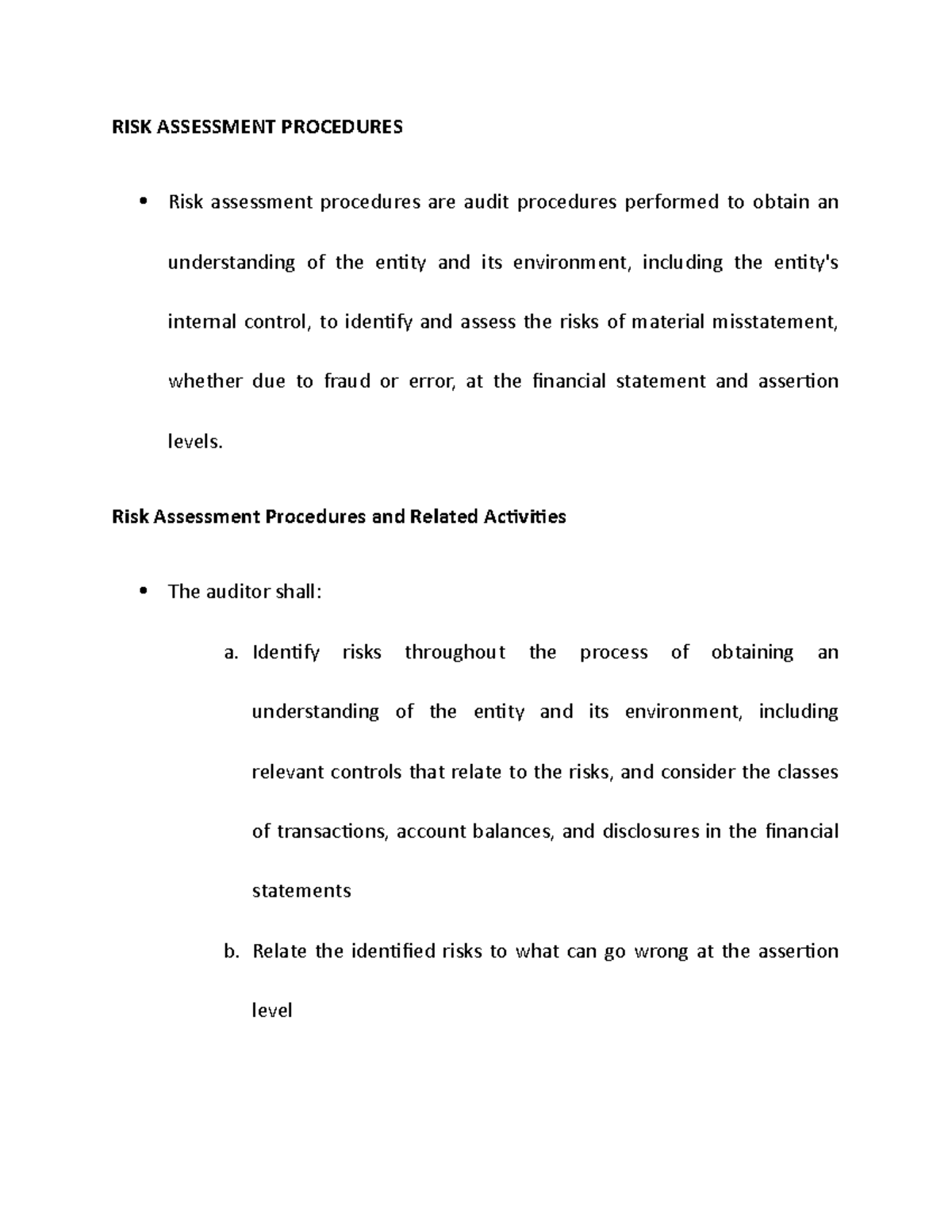 RISK Assessment Procedures - RISK ASSESSMENT PROCEDURES Risk assessment ...