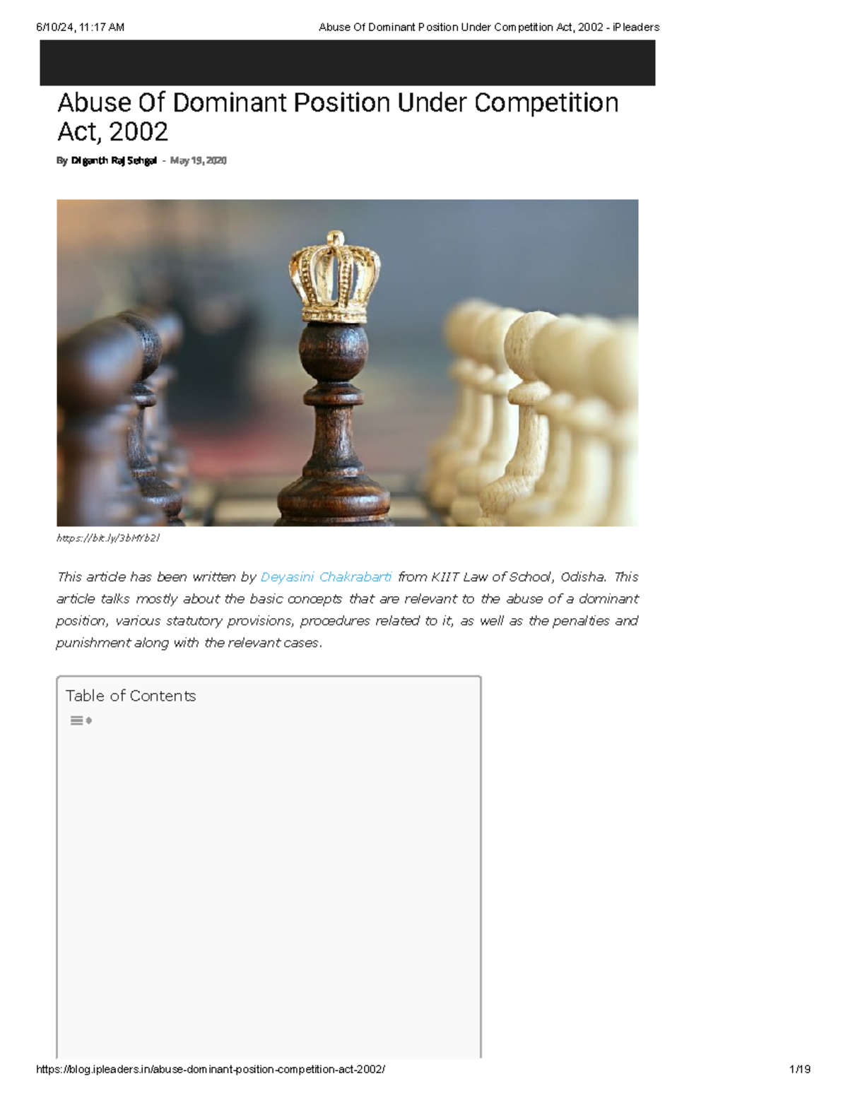 Abuse Of Dominant Position Under Competition Act, 2002 - i Pleaders ...