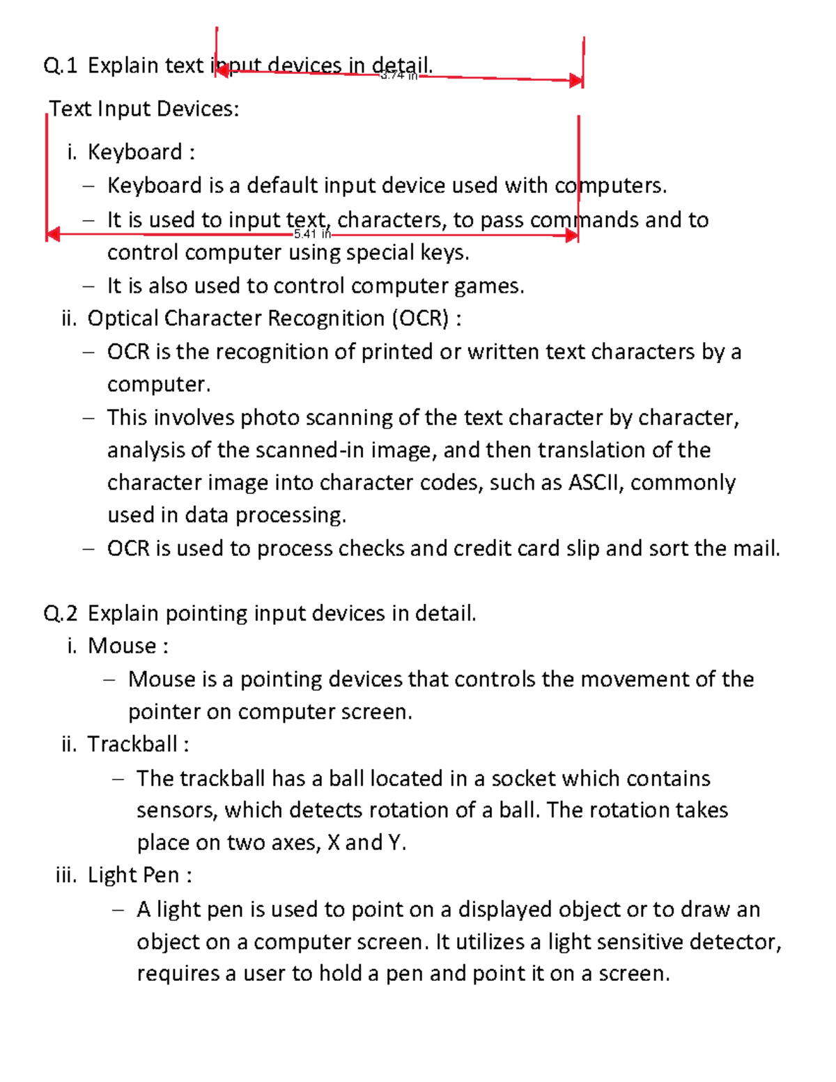 CGA - good notes - Q Explain text input devices in detail. Text Input ...