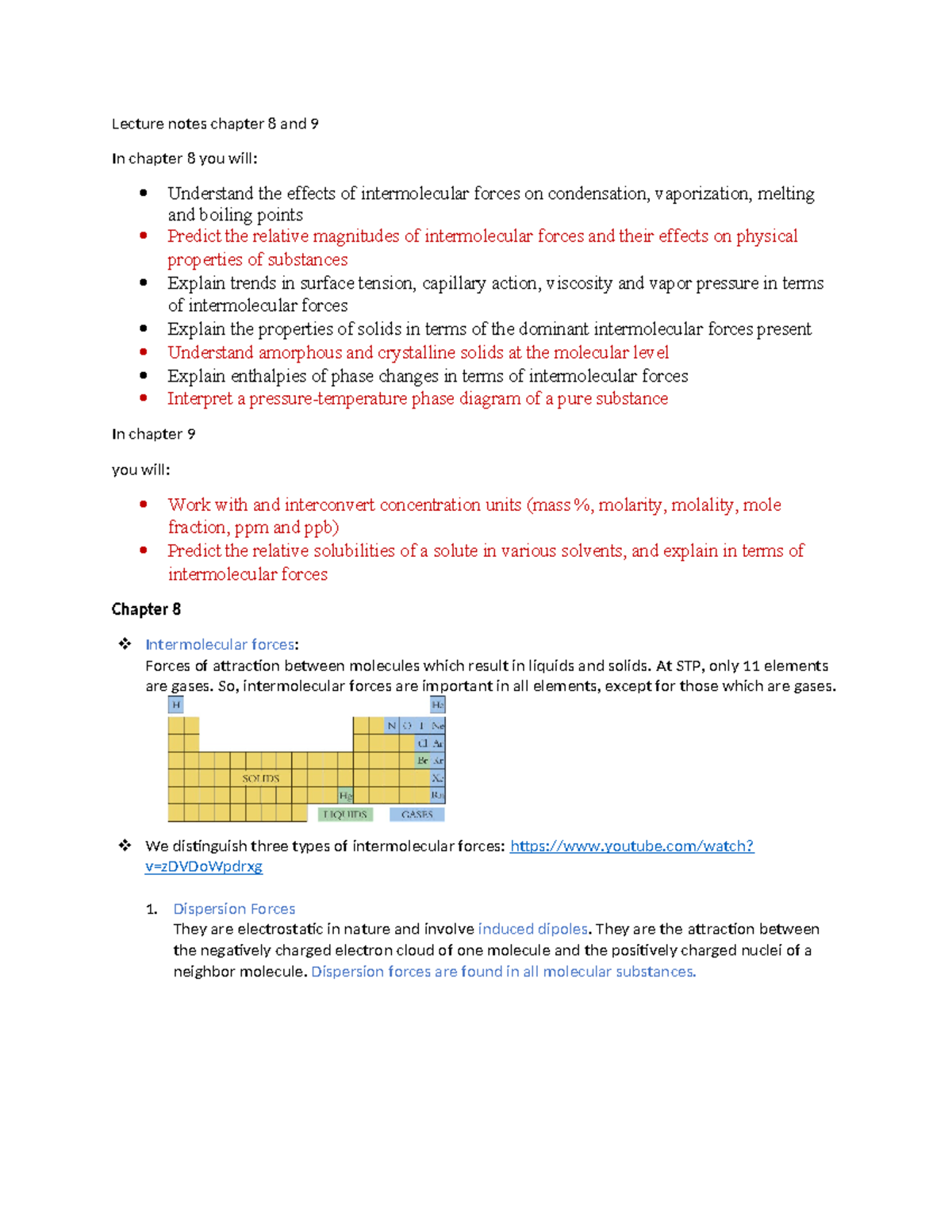 Chapter 8 and 9 objectives, notes, questions - Lecture notes chapter 8 ...
