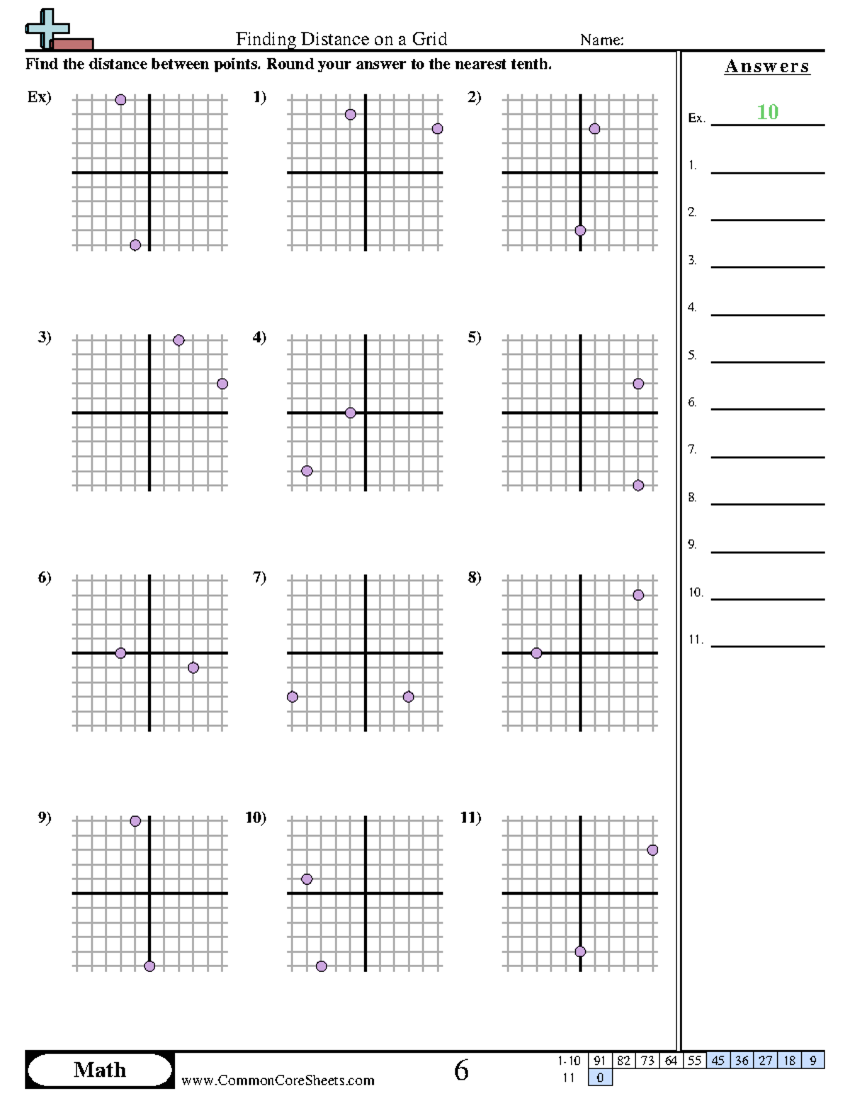 Finding distance on a grid:different x and y - Finding Distance on a ...