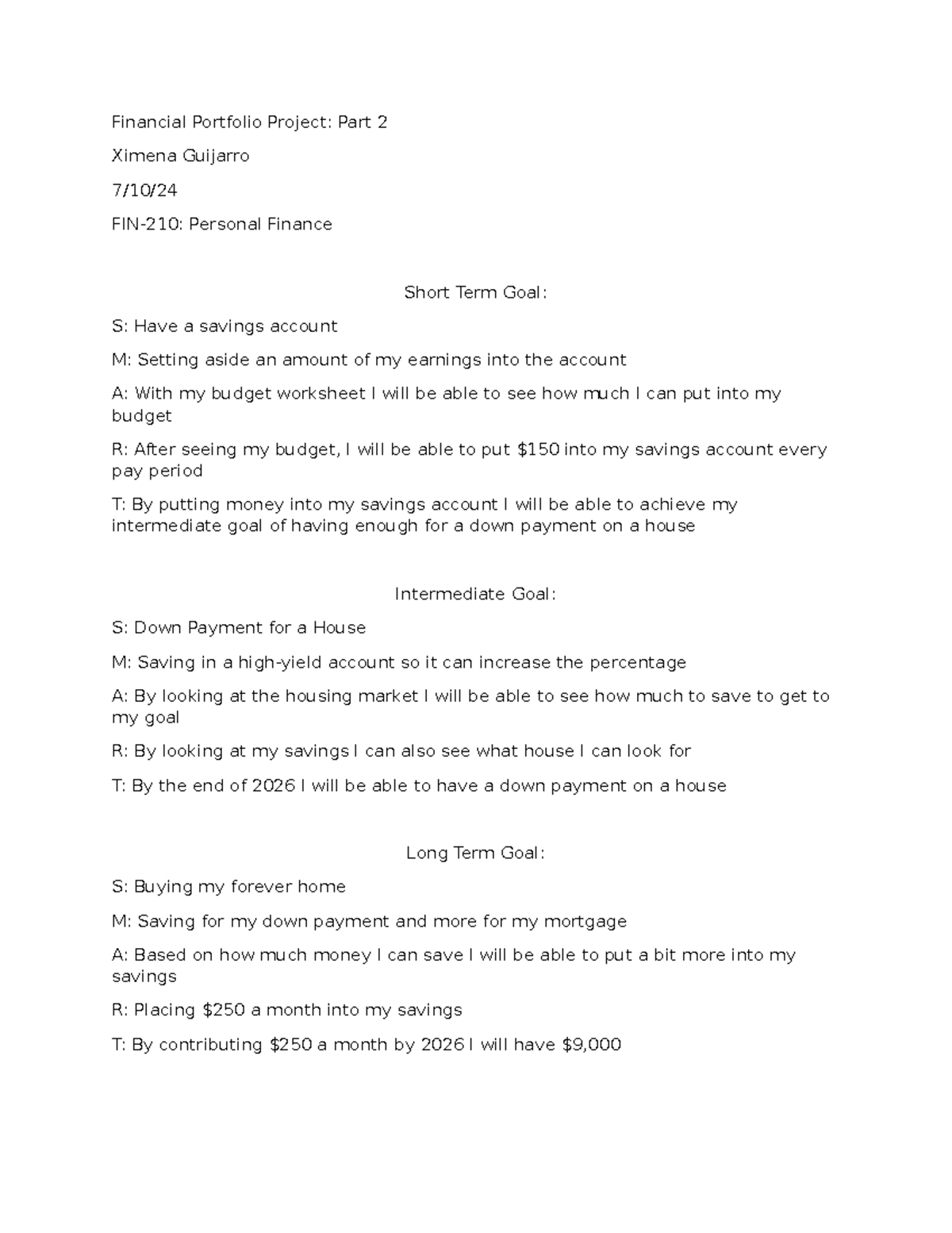 Financial Portfolio Project part 2 - Studocu