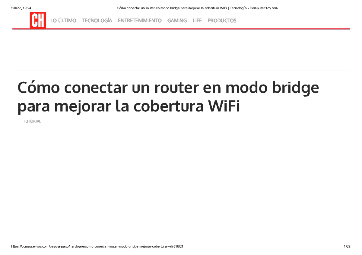 Cómo conectar un router en modo bridge - Cómo conectar un router en modo bridge para mejorar la ...