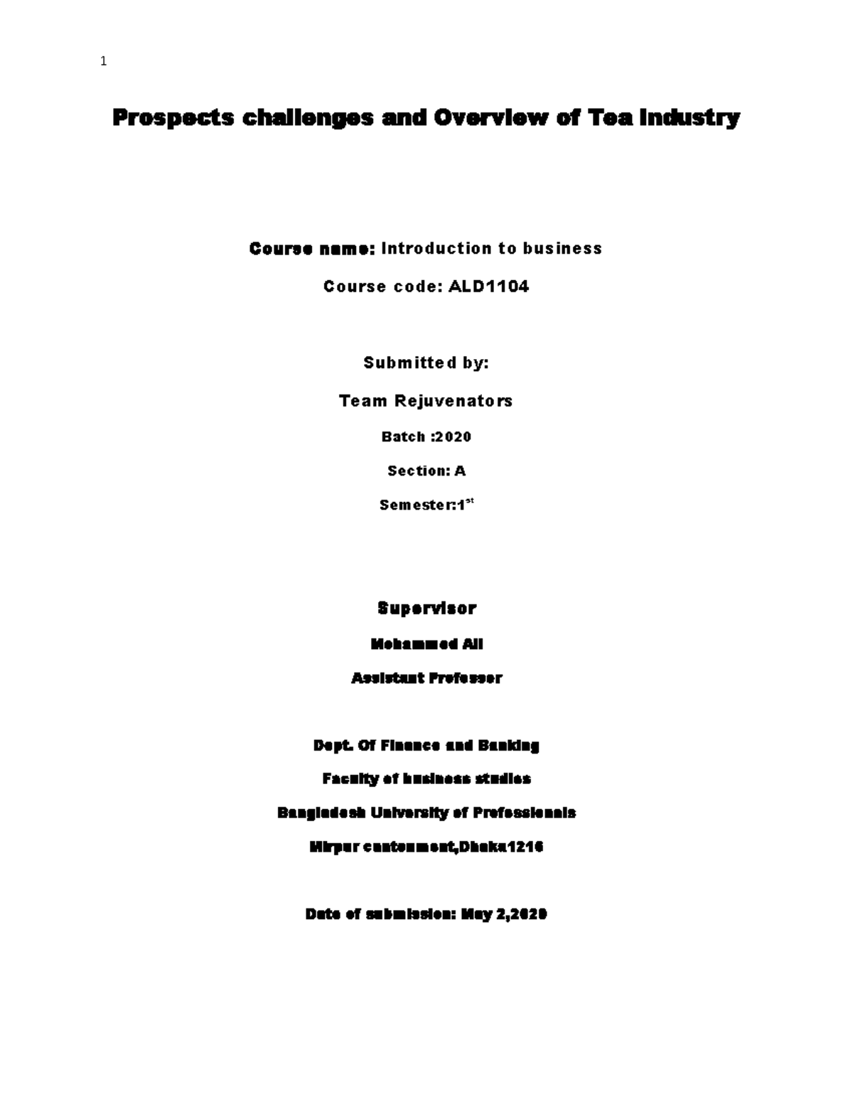 Prospects challenges and Overview of Tea industry - Business Research ...