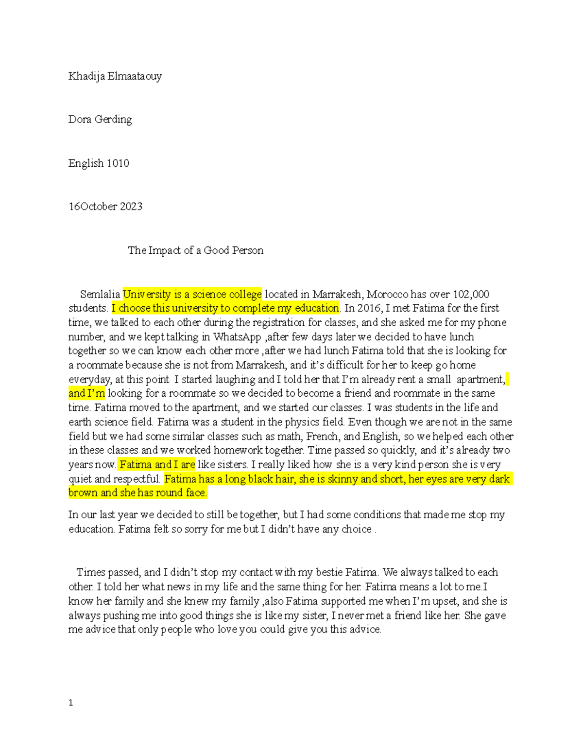 Profile final draft - Good luck - Khadija Elmaataouy Dora Gerding ...