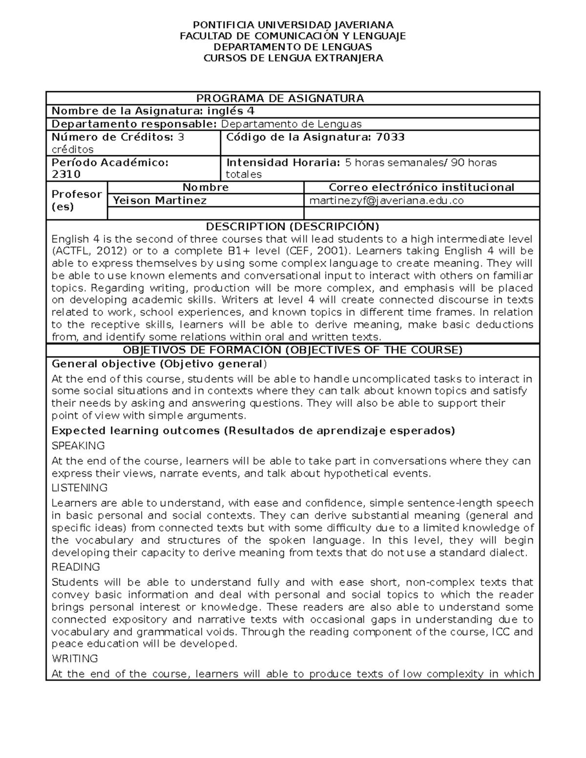 Progr ING 4 2310 - jjjjl - FACULTAD DE COMUNICACIÓN Y LENGUAJE ...