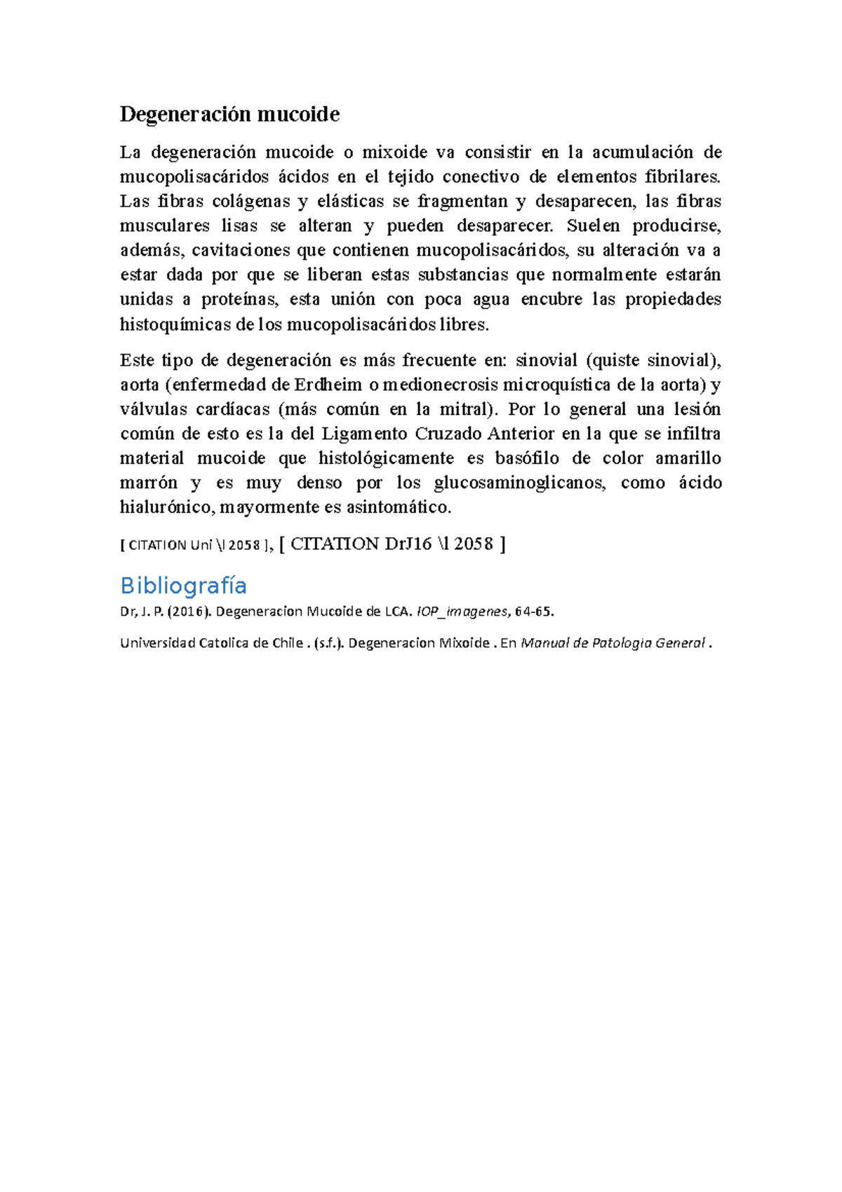 Degeneracion Mucoide 2. trabajo de investigación - Degeneración mucoide ...