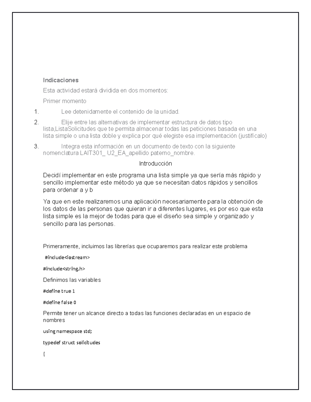 Acabado 112222 - .... - Indicaciones Esta actividad estará dividida en ...