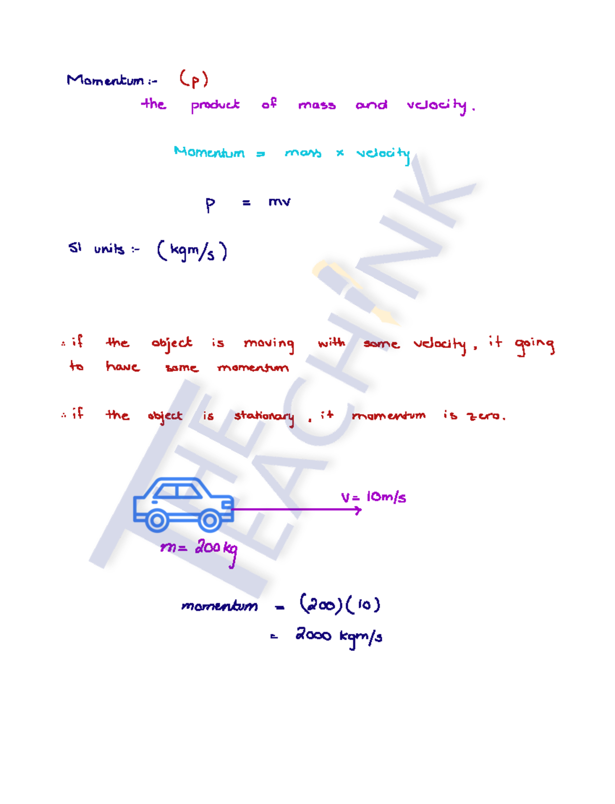 Momentum - Chapter notes - Momentum the Iroduct of mass and velocity ...
