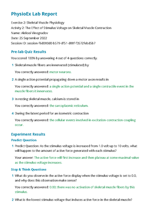 Physio Ex Exercise 1 Activity 1 - PhysioEx Lab Report Exercise 1: Cell ...