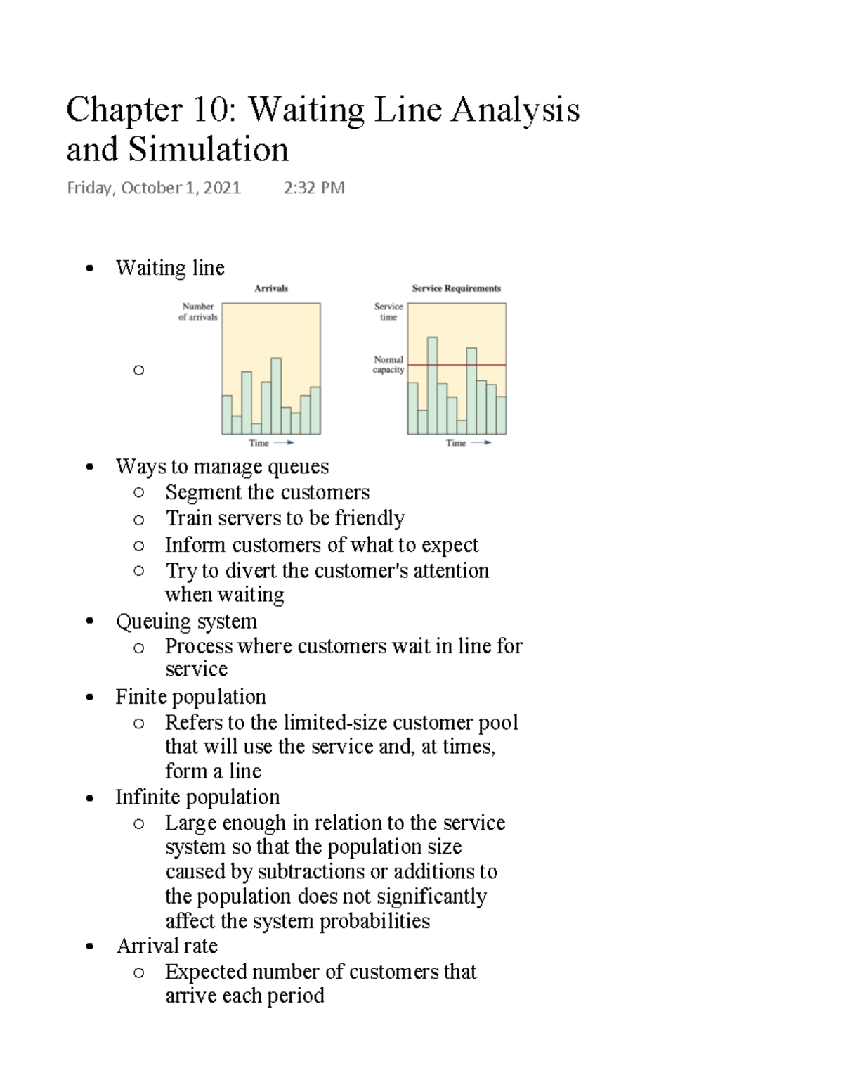 Chapter 10 Waiting Line Analysis and Simulation - Waiting line ï " Ways to manage queues ï - Studocu