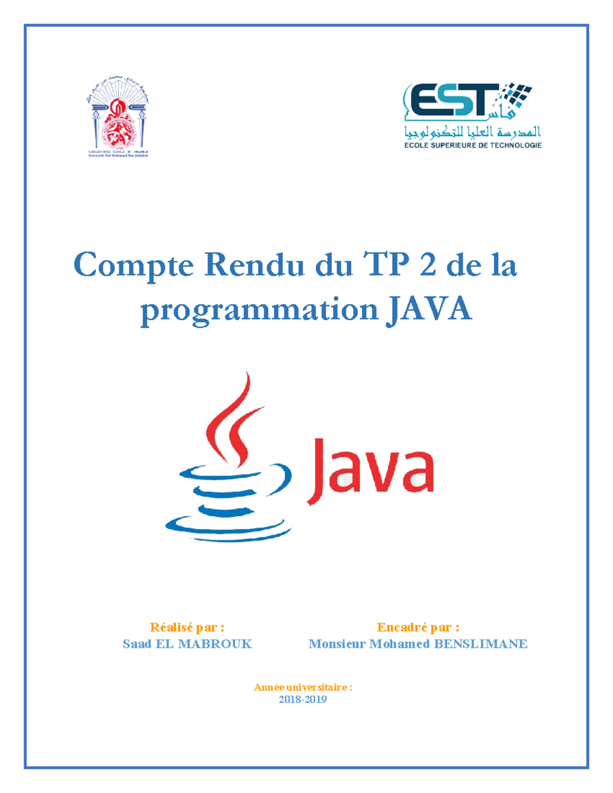 Tp3 Jaba Ayoub Hakim Heritage Compte Rendu Du Tp 2 De La Programmation Java Réalisé Par