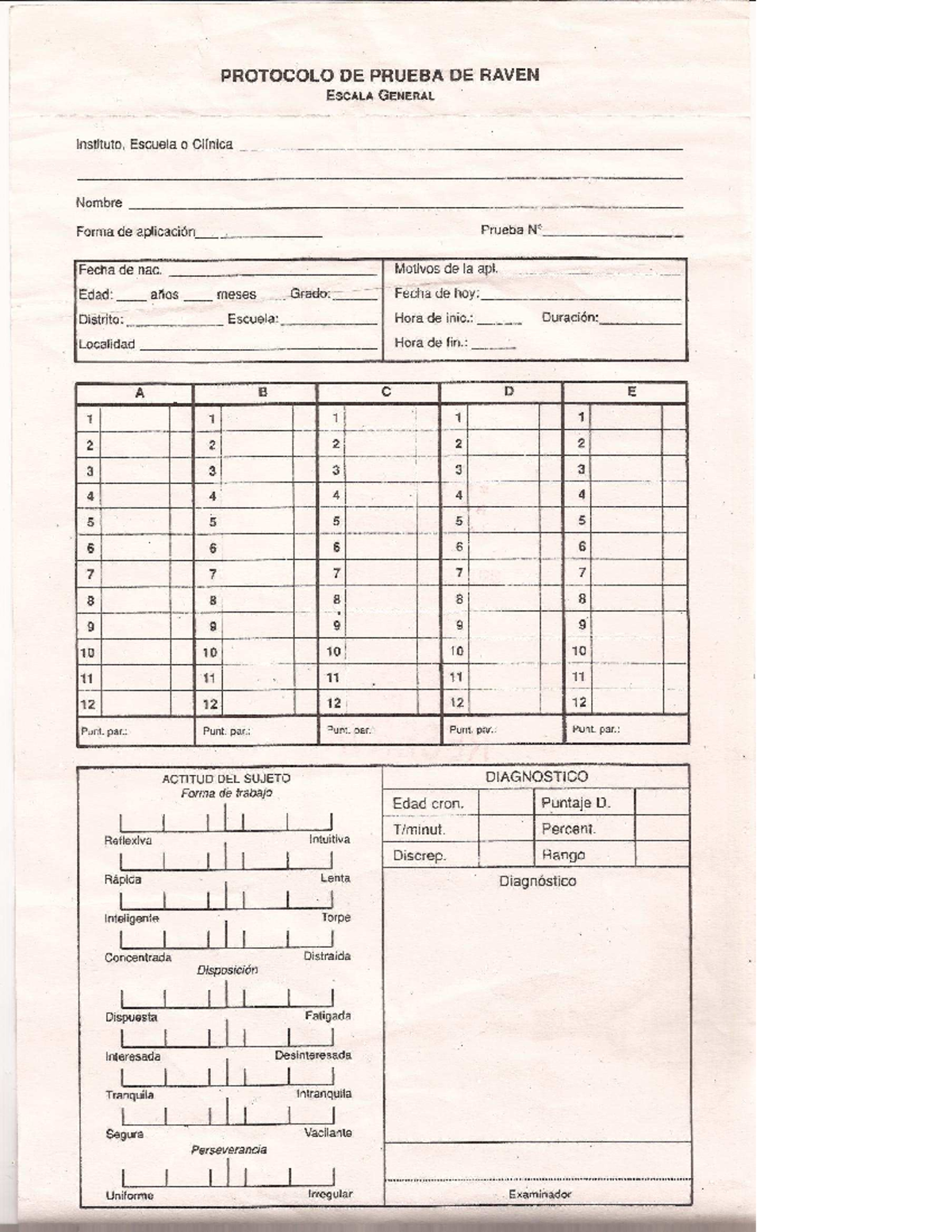 Formato Test de Raven - Psicologia - Studocu