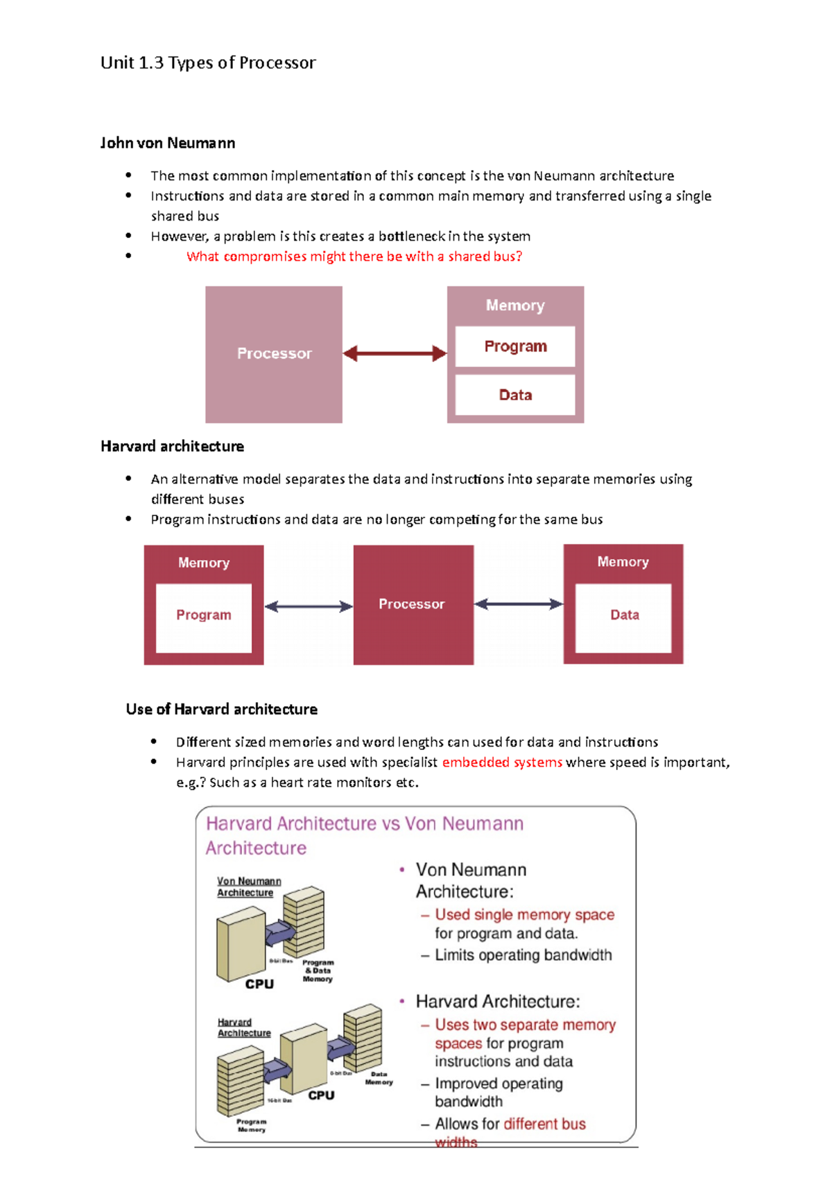 Types of Processor - Unit 1 Types of Processor John von Neumann The ...