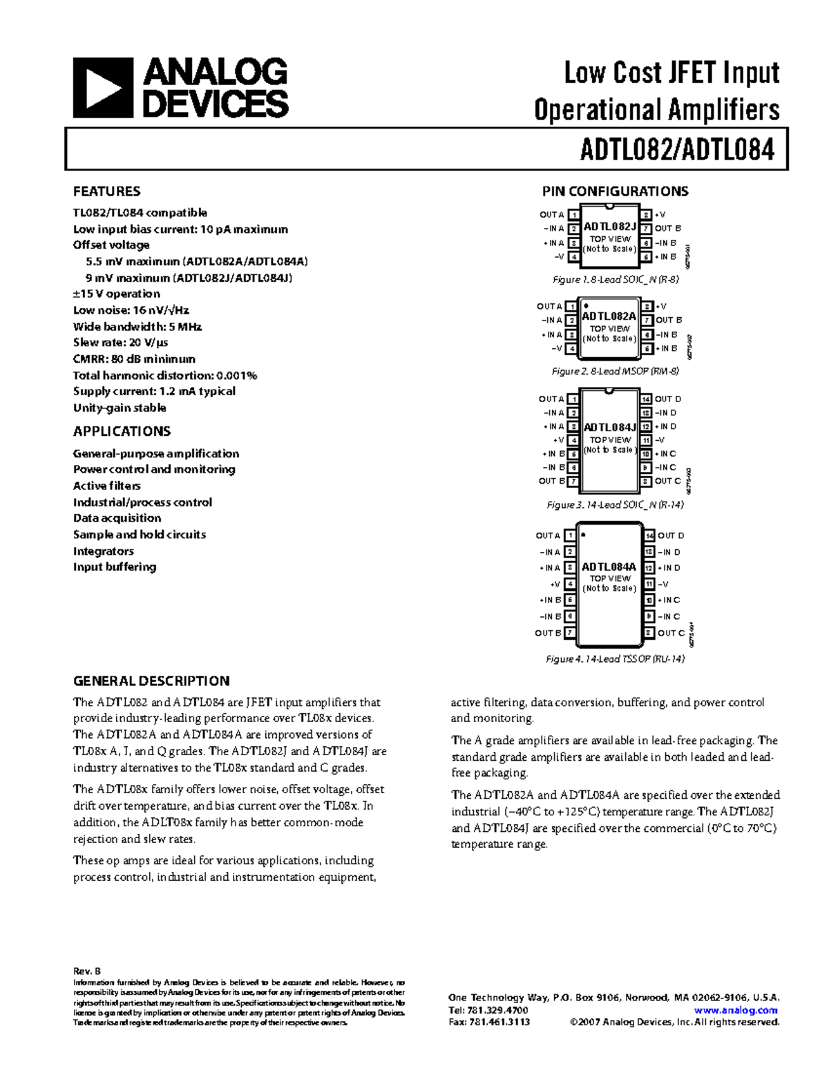ADTL082 084 - ECE3161 mock exam for the year 2021-2022 - Low Cost JFET ...