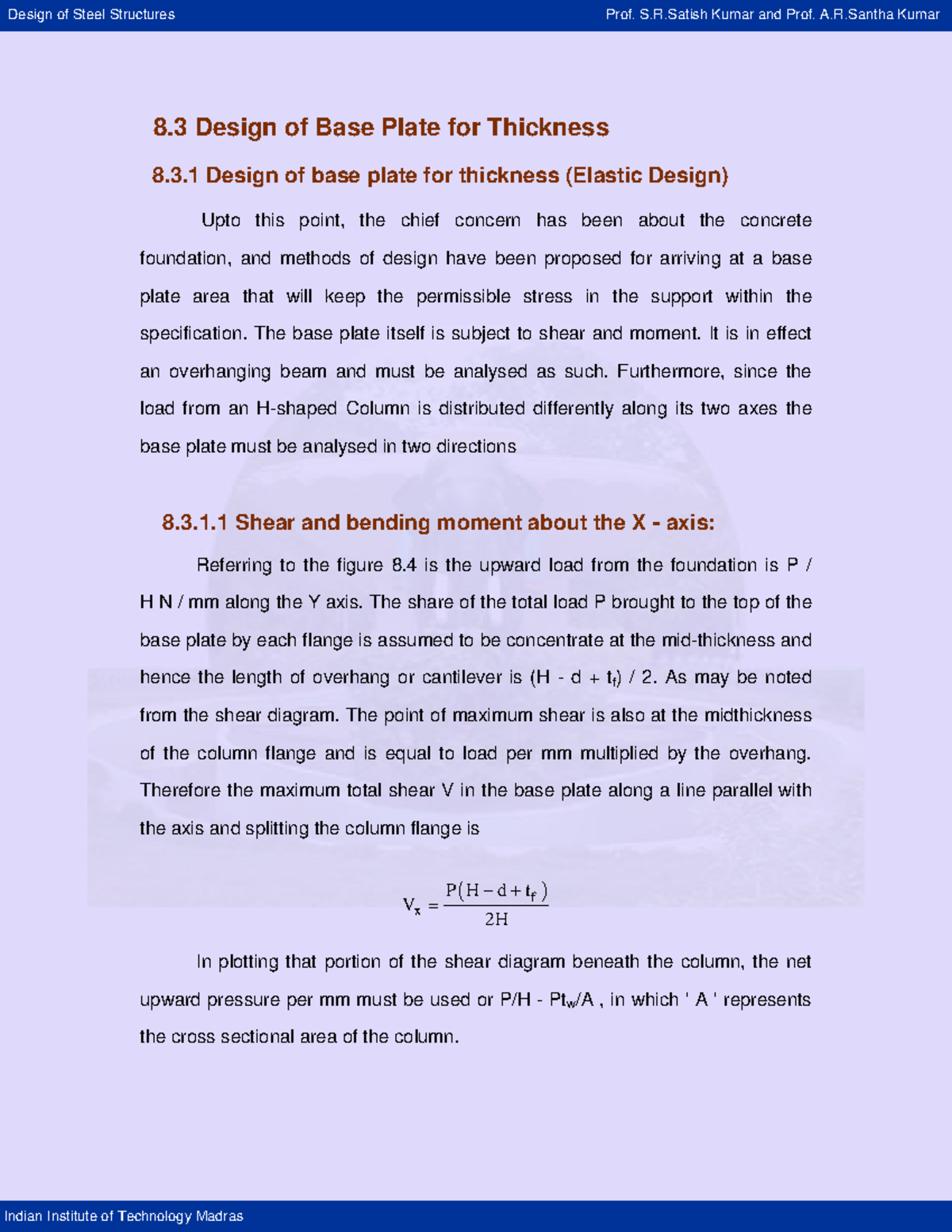 Base plate for thickness nptel 122 - 8 Design of Base Plate for ...
