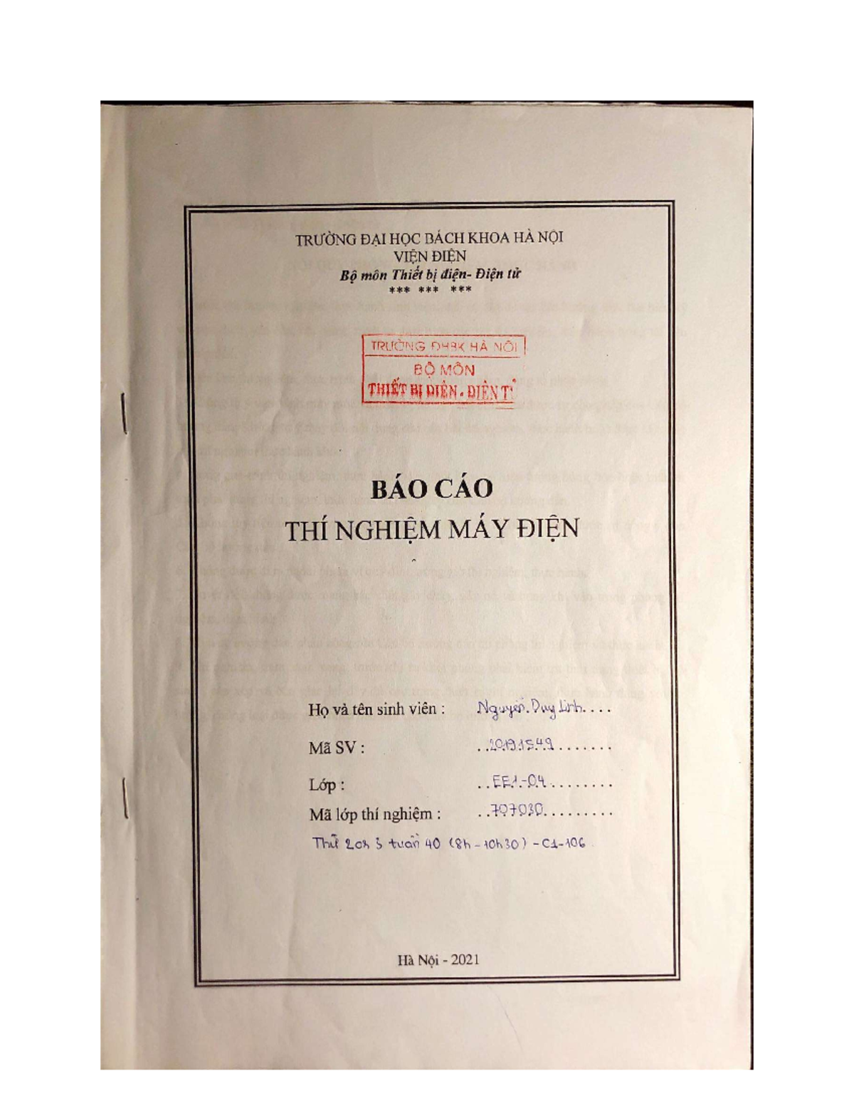 Nguyễn Duy Linh-2019 1549-707030 - Eletrical Machines - Studocu