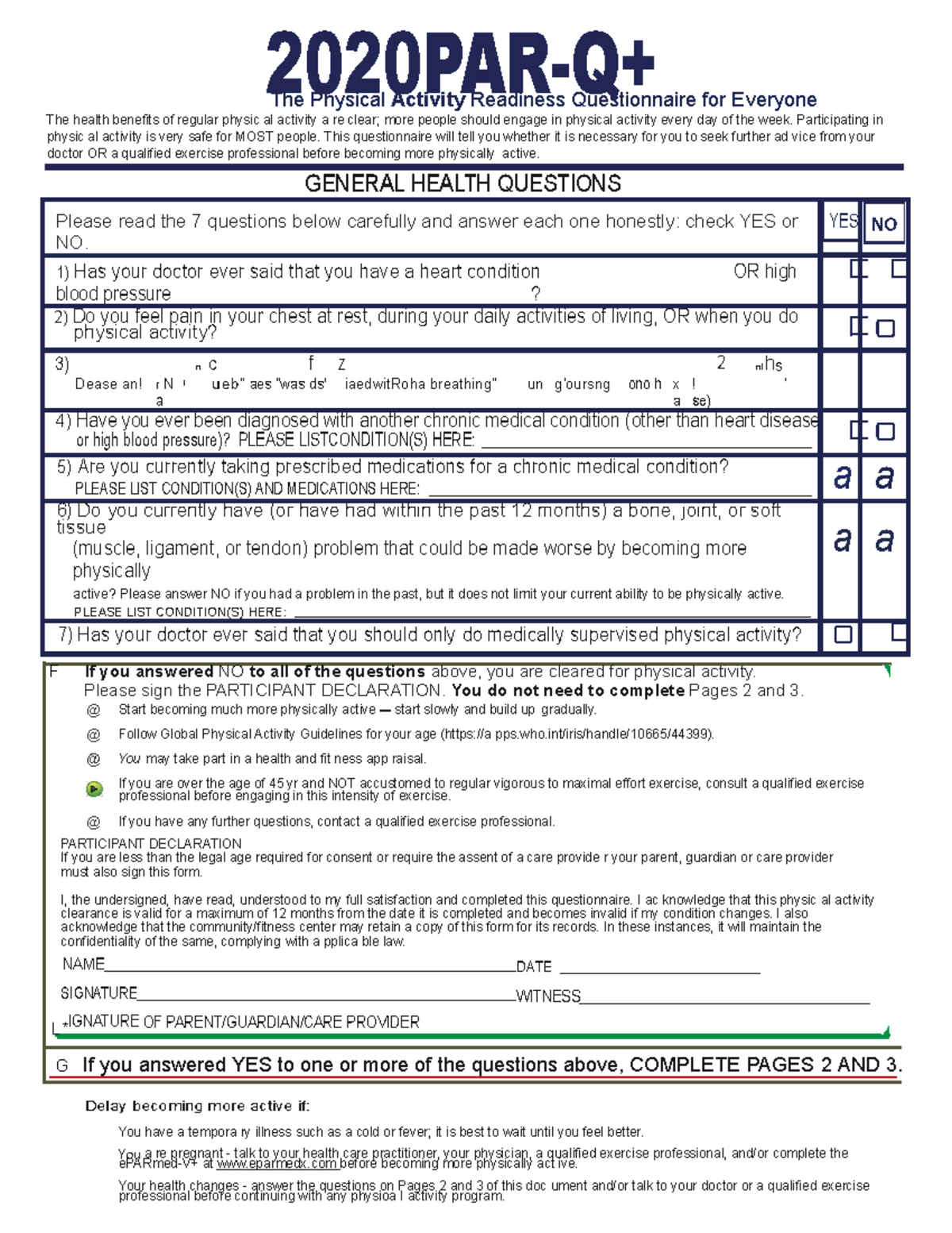 Parqtest - globalizations - ####### The Physical Activity Readiness ...