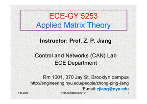 Lecture 5-EL5253 - 2023 Prof@ECE NYU Lecture V The higher dimensional case of general real ...