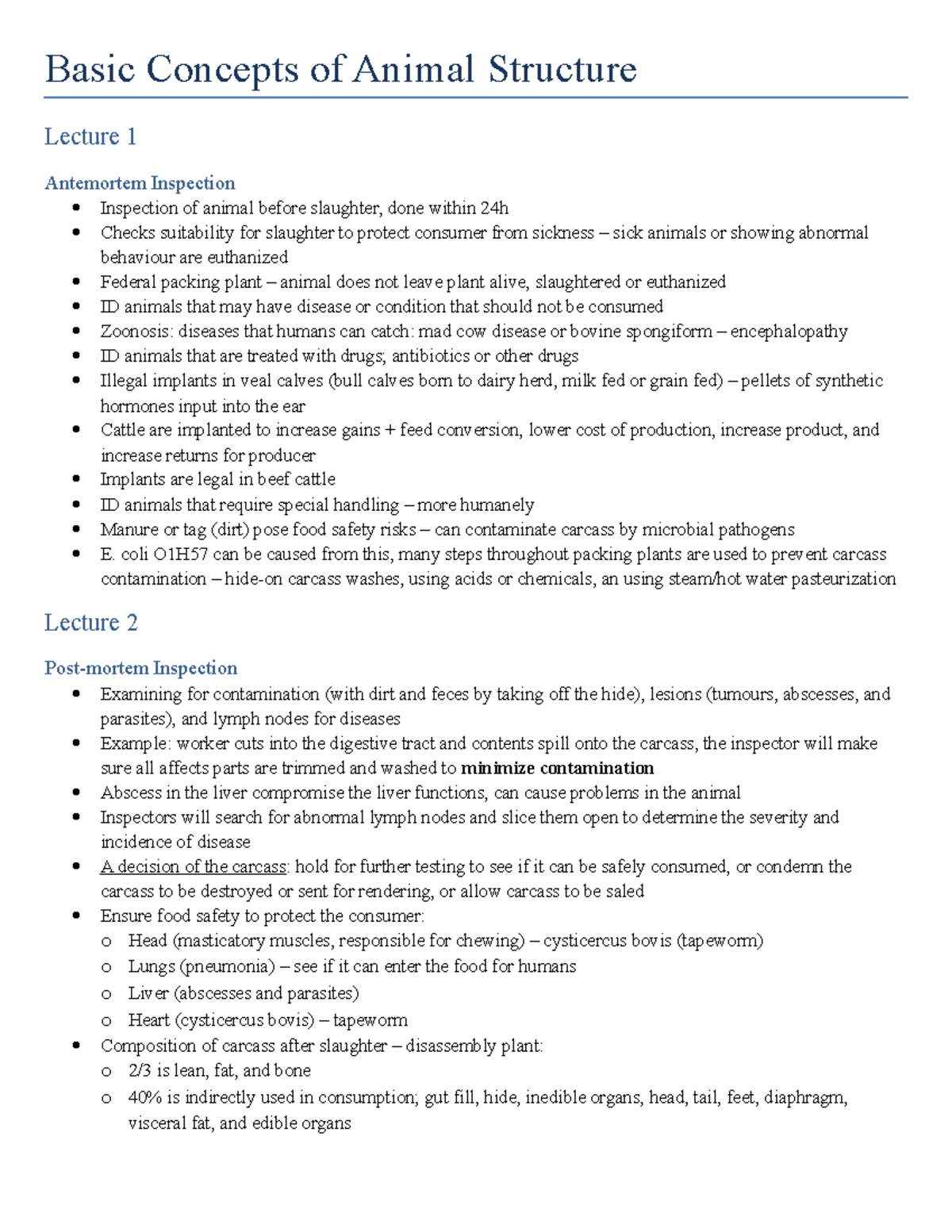 Unit 1 - Basic Concepts of Animal Structure - Basic Concepts of Animal ...