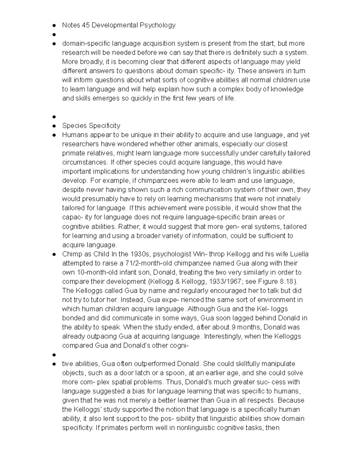 Notes 45 Developmental Psychology - Notes 45 Developmental Psychology ...