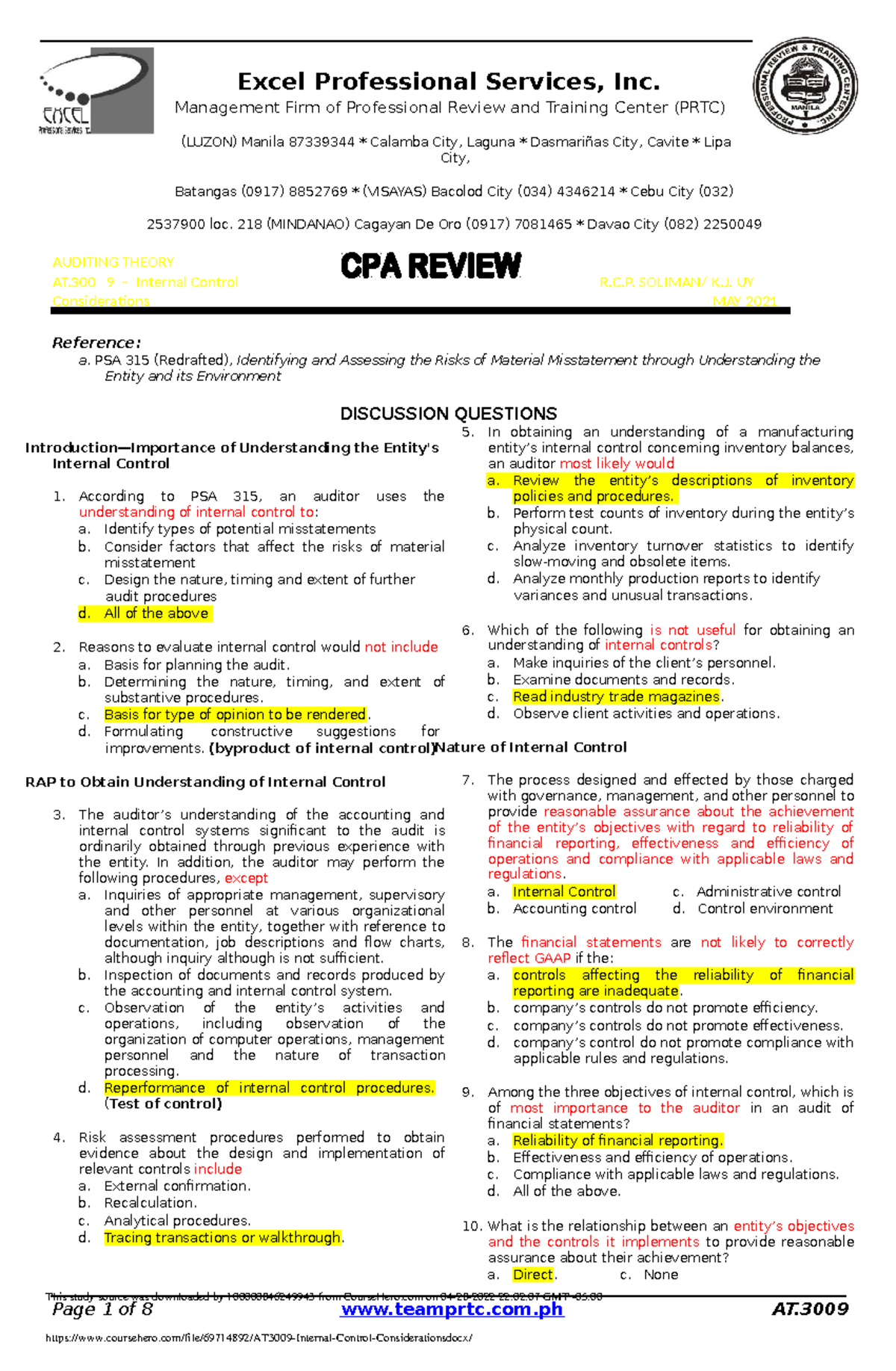 AT - dvfdfd - Management Firm of Professional Review and Training ...