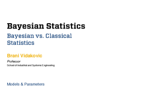 3.1 A Review of Necessary Probability - Bayesian Statistics A Review of ...