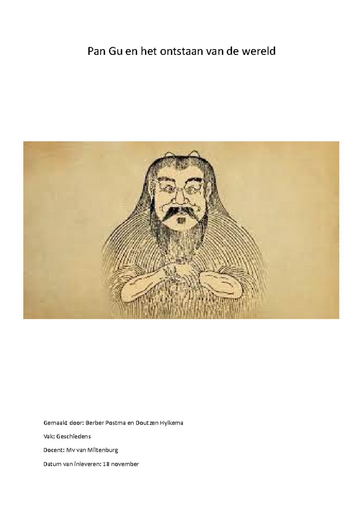 Geschiedenis - chinese mythologie - Pan Gu en het ontstaan van de ...