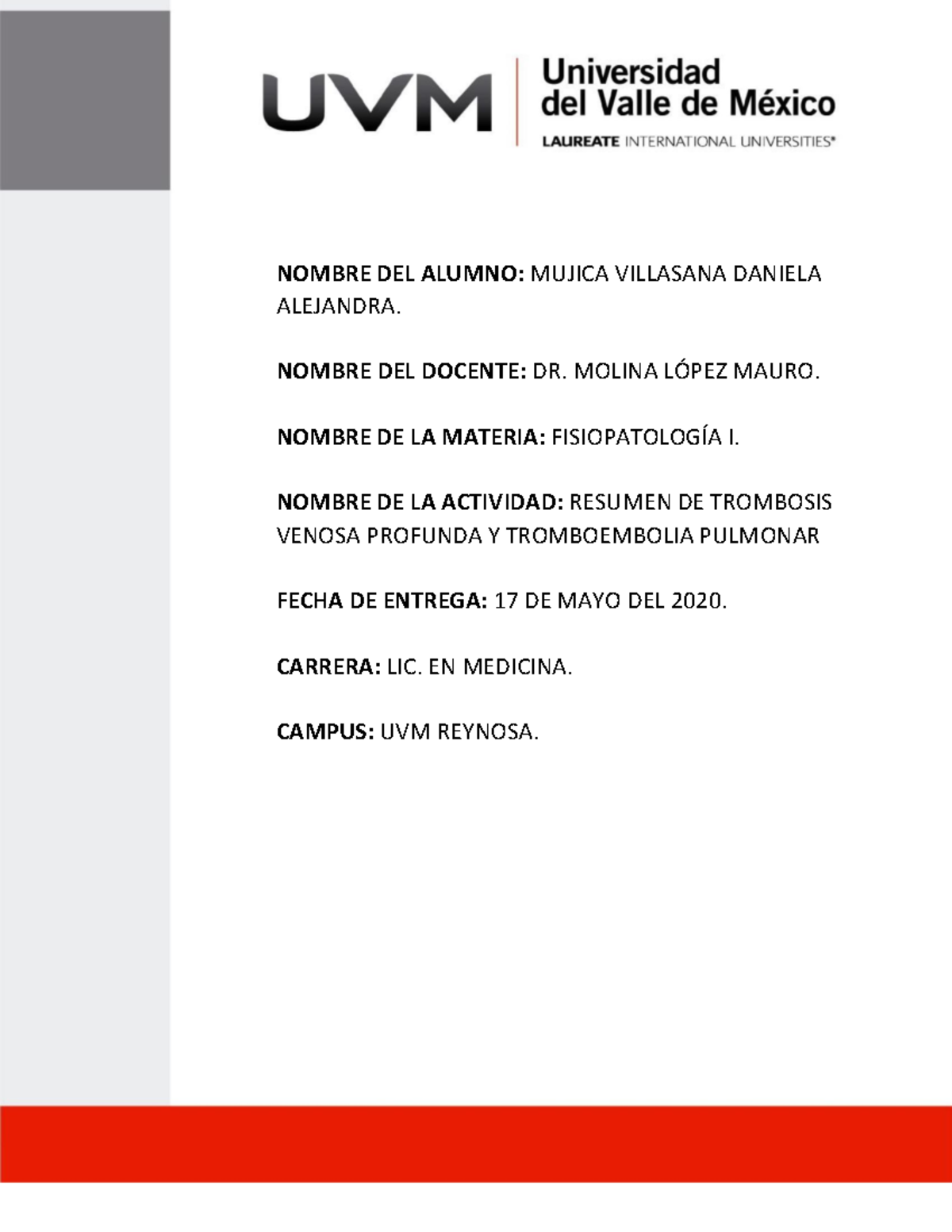 TVPy TEP - RESUMEN DE TROMBOSIS VENOSA PROFUNDA Y TROMBOEMBOLIA ...