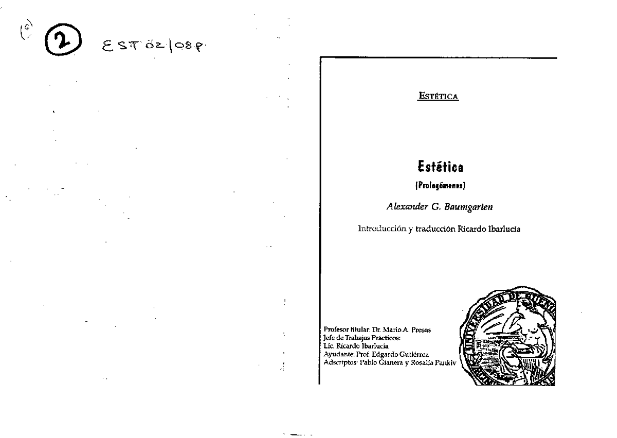 Estética (Prolegómenos) (Alexander Go... (Z-Library) - Historia de ...