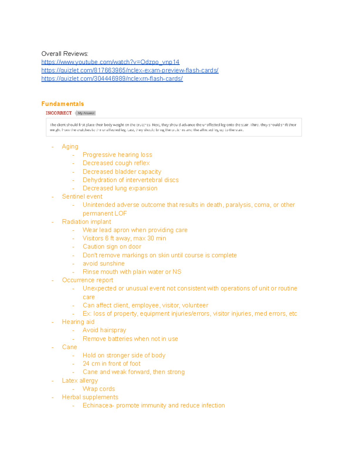 Nclex Review Guide - Overall Reviews: youtube/watch?v=Odzpo_vnp - Studocu