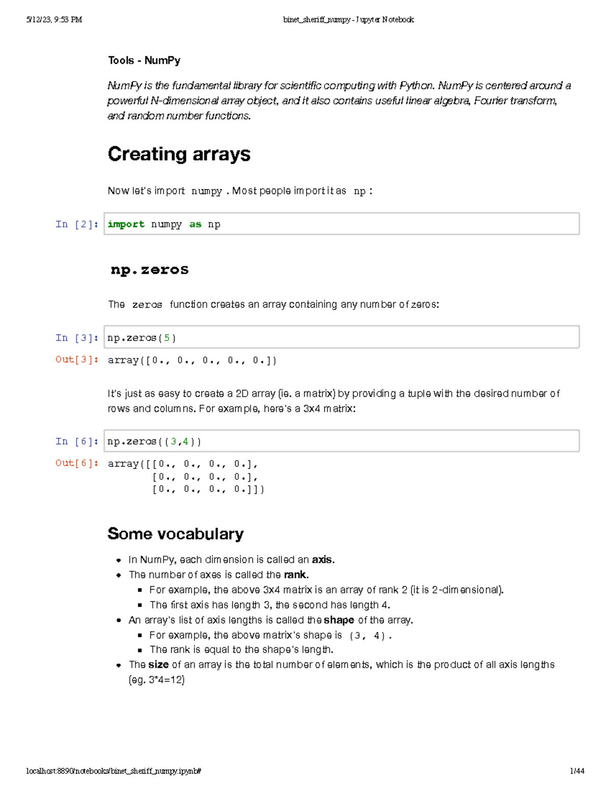 Binet Sheriff Numpy - 2 - review - Tools - NumPy NumPy is the ...