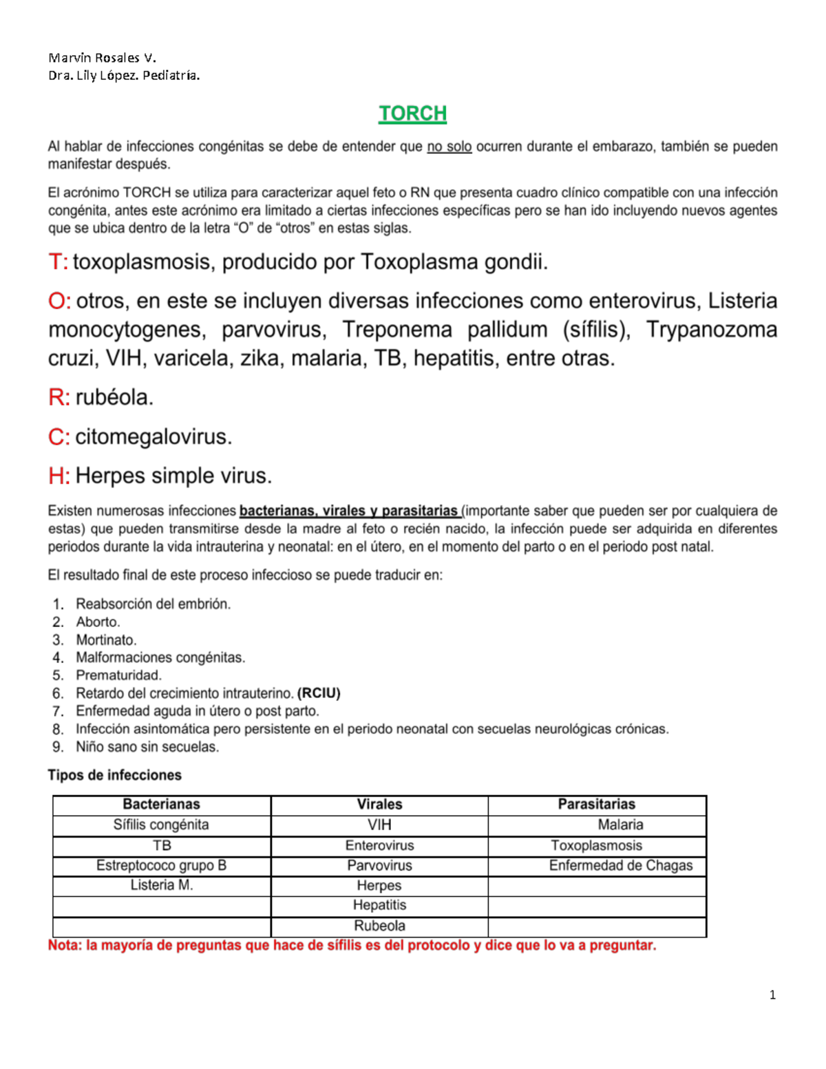 20. Torch 1 y 2 - super bien - Dra. Lily López. Pediatría. Dra. Lily ...