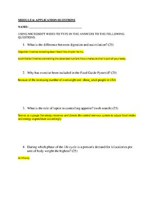 Module 6 Notes 2020 - Module 6: Nutrition: Food & Diet. KRC Student ...