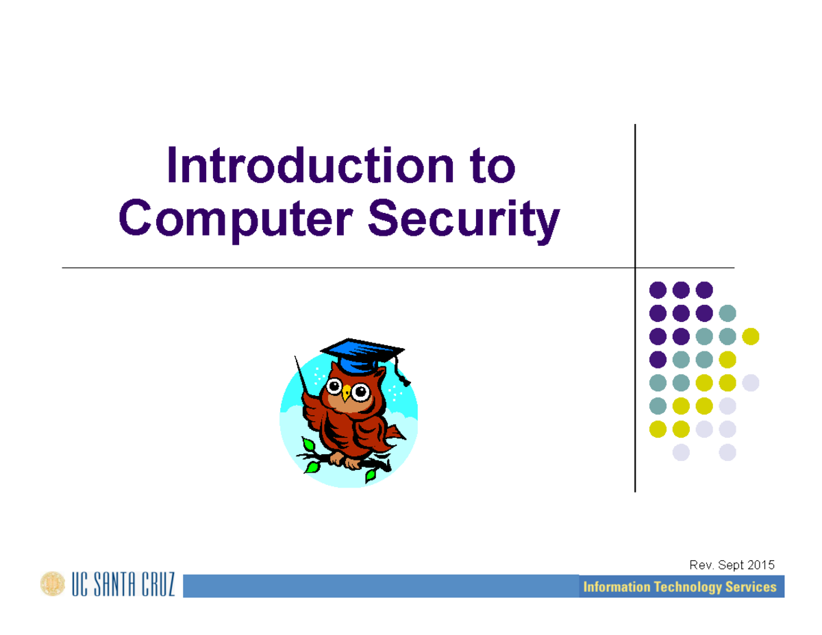 Chapter 1 Information Assurance and Secu - Introduction to Computer ...