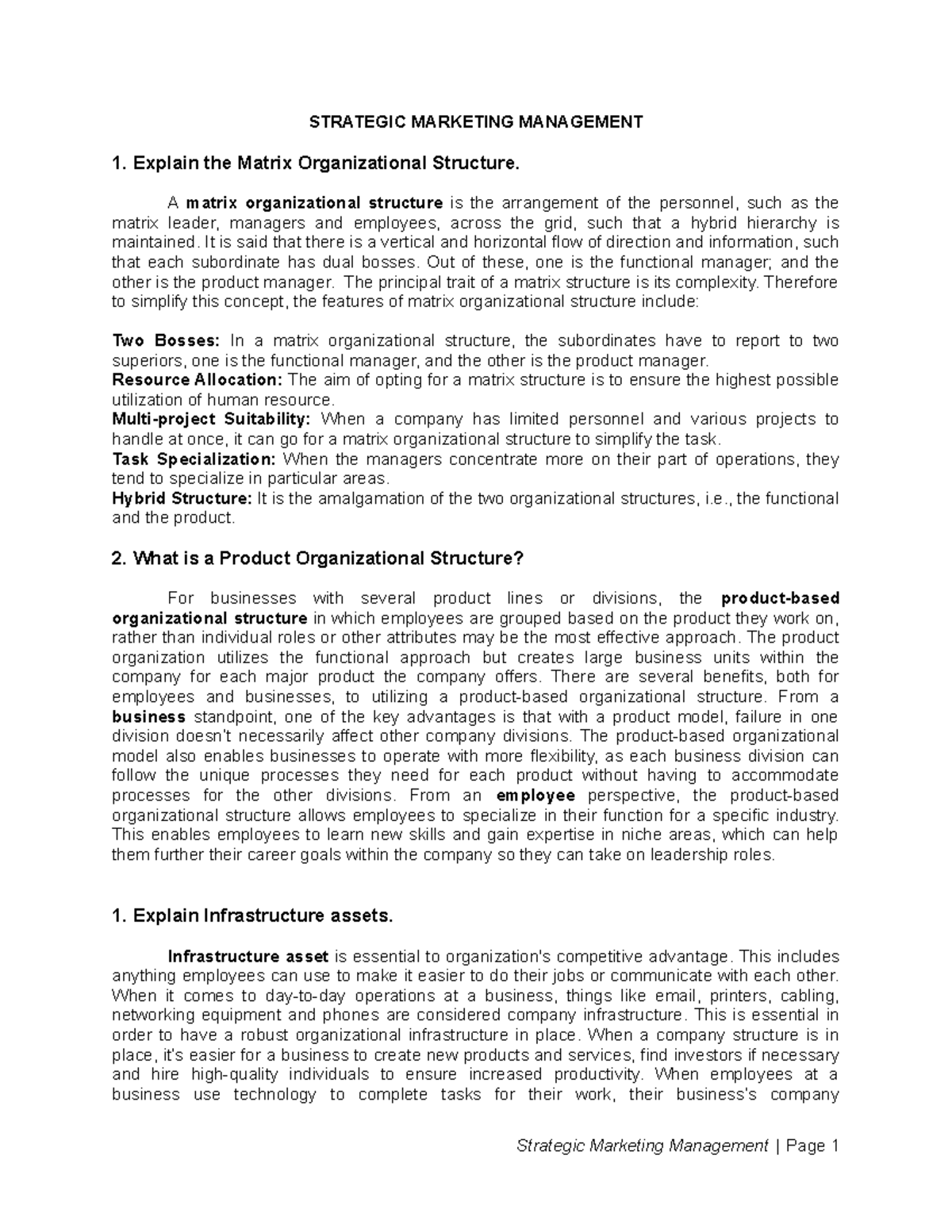 Strategic Marketing Management - STRATEGIC MARKETING MANAGEMENT 1 ...