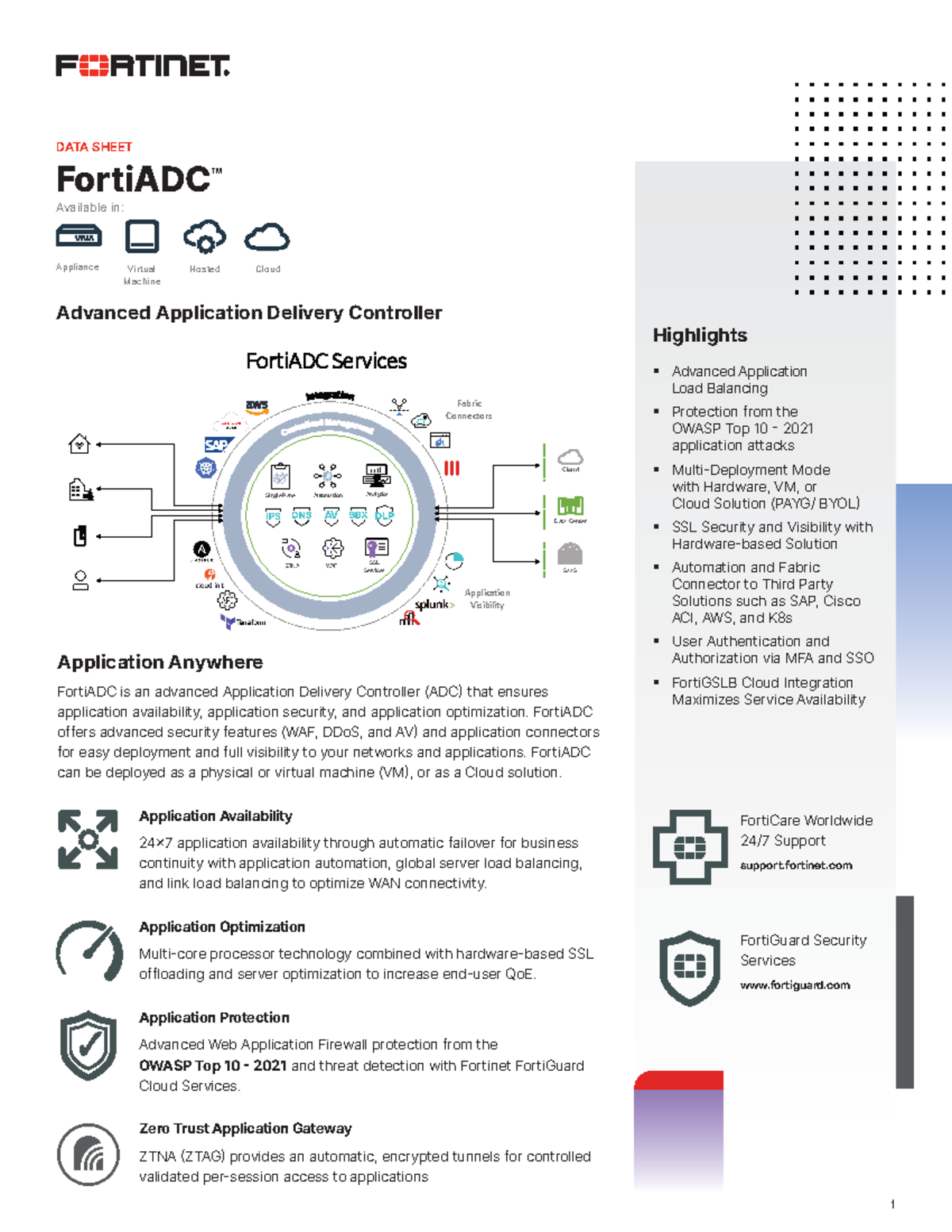 Forti ADC - hola - FortiADC ™ Highlights DATA SHEET § Advanced ...