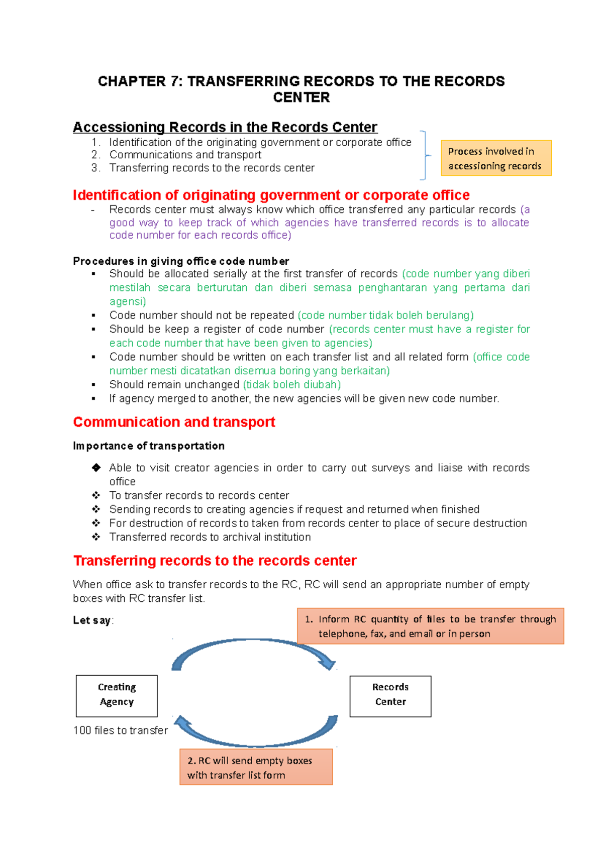 IMD224- Chapter 7 - PART 2 - transferring to RC - Management of Record ...