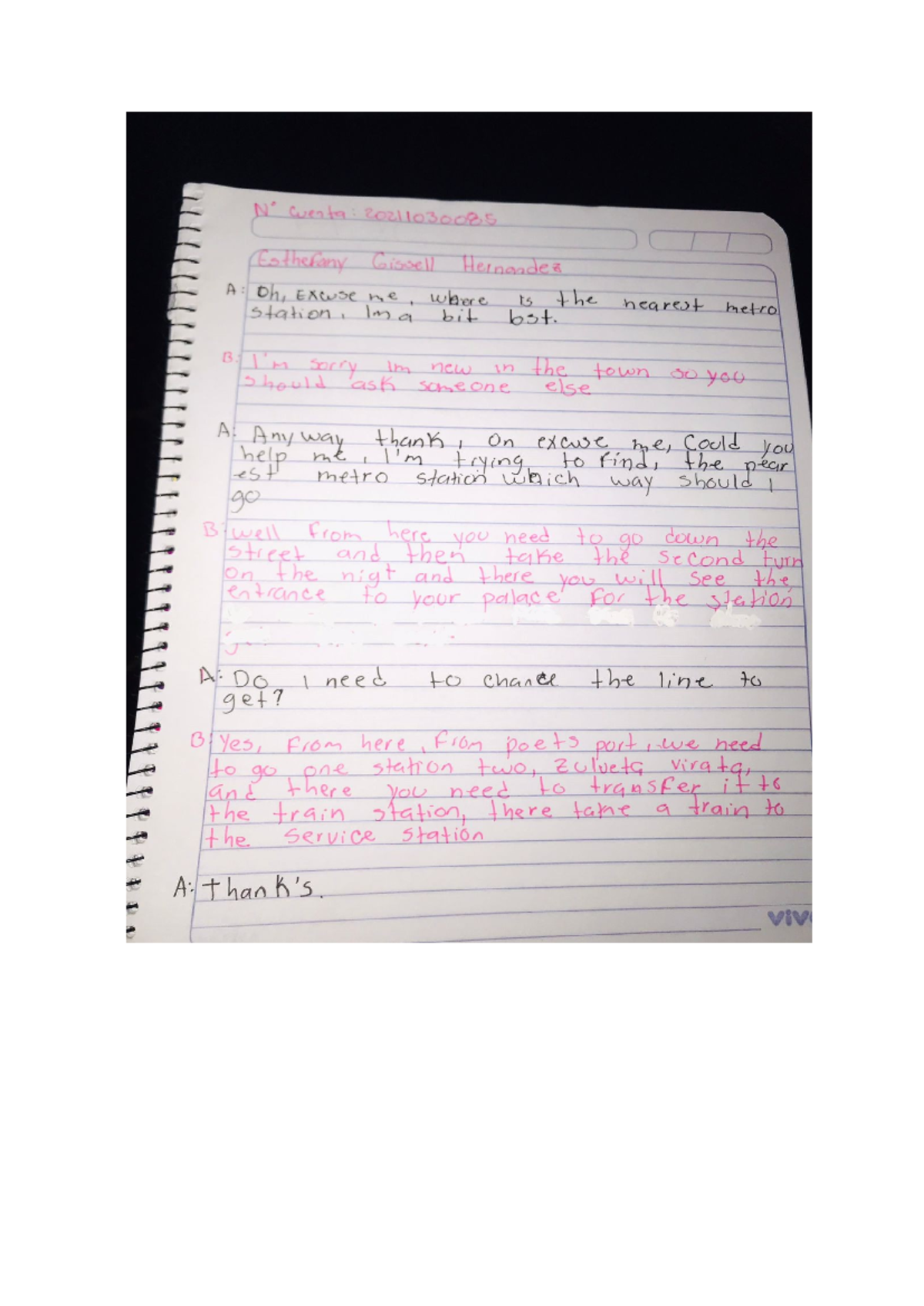 Esthefany Hernandezz 2021 Act11 - Esthefany Gissell Hernandez A: oh ...