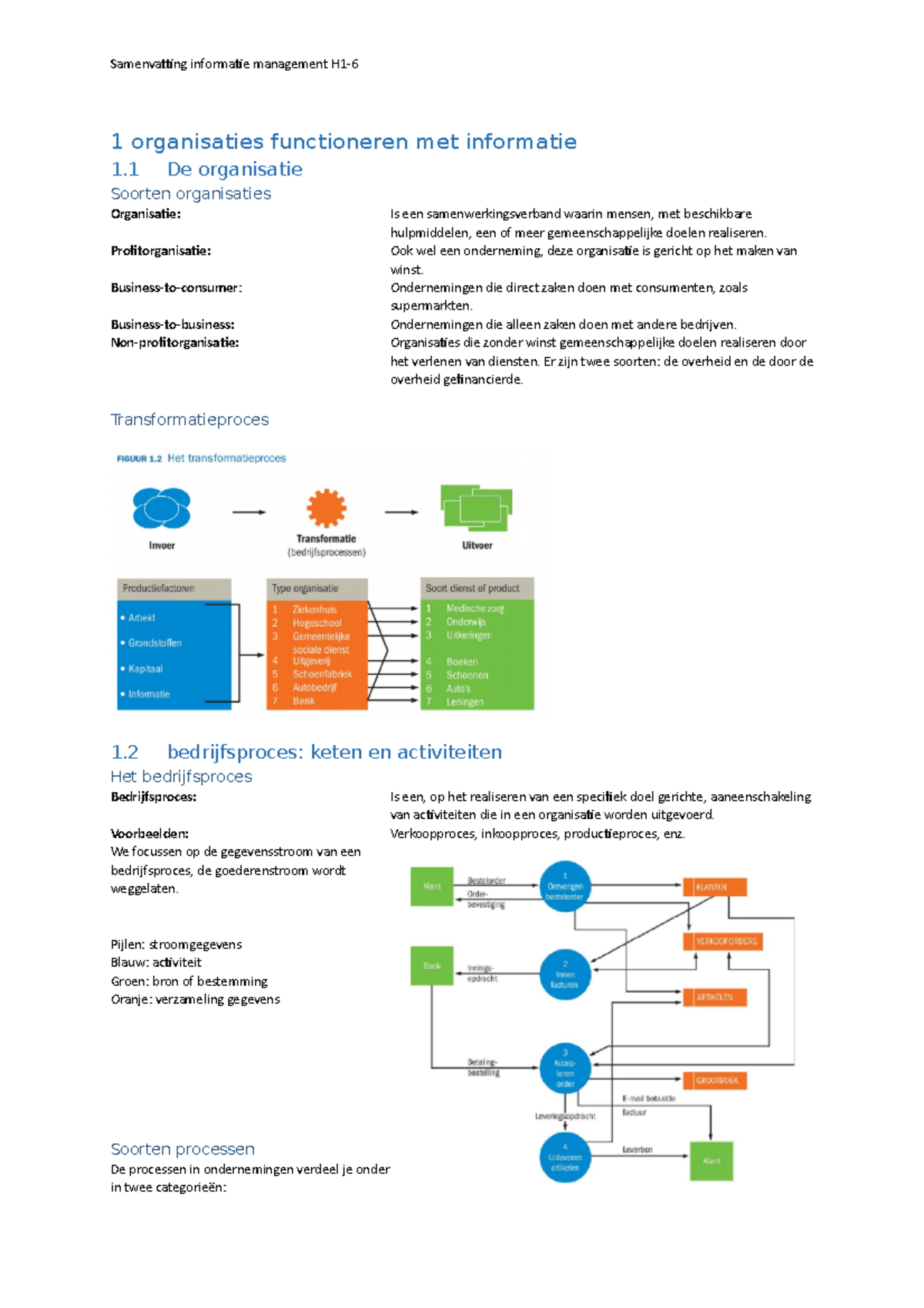 Samenvatting informatie management - Ook wel een onderneming, deze ...
