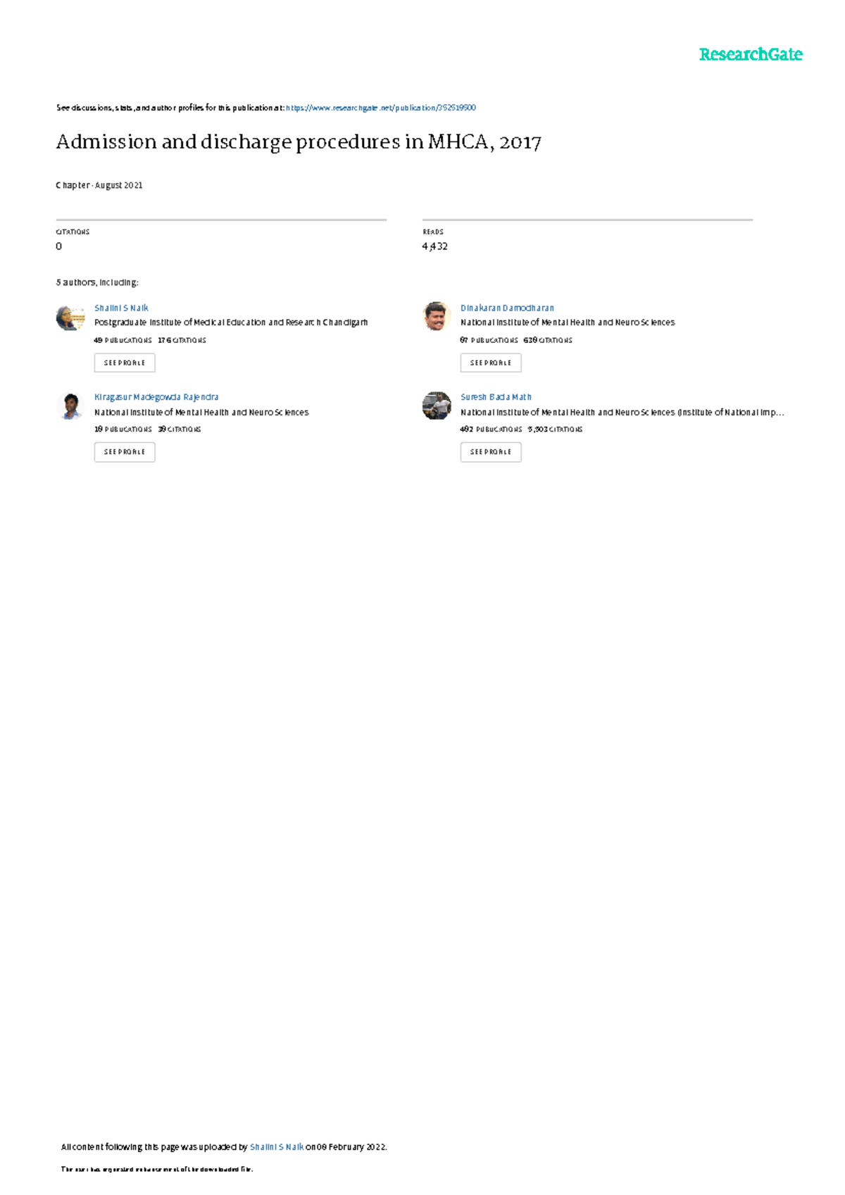 Admission Discharge MHCA 17 - See discussions, stats, and author ...