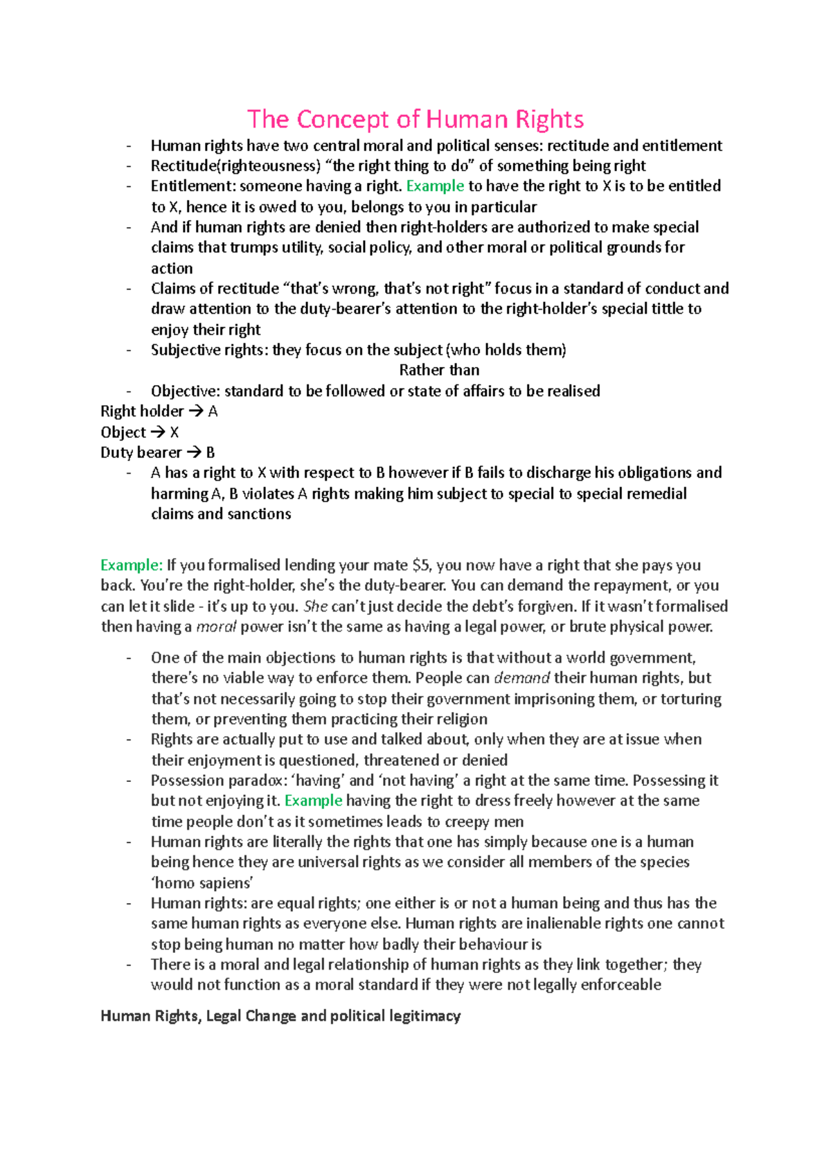 W1 The Concept of Human Rights - The Concept of Human Rights Human ...