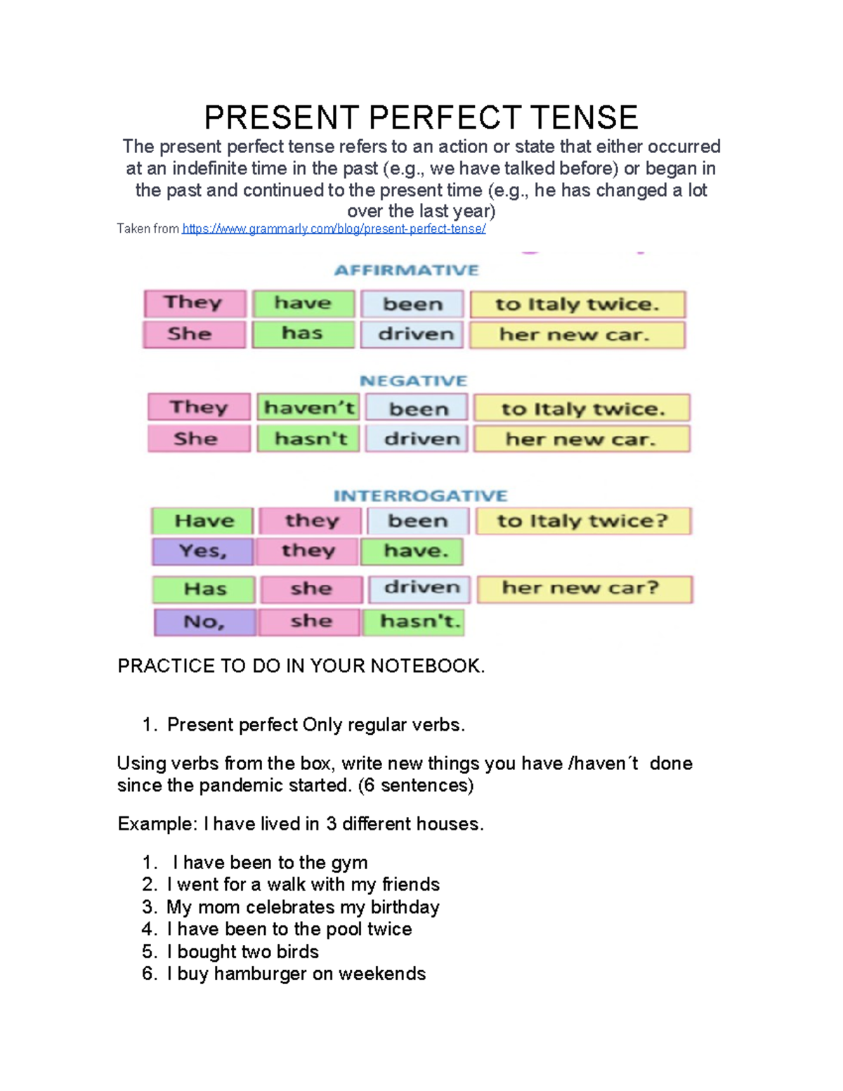 Present Perfect Tense Kevin - PRESENT PERFECT TENSE The present perfect ...