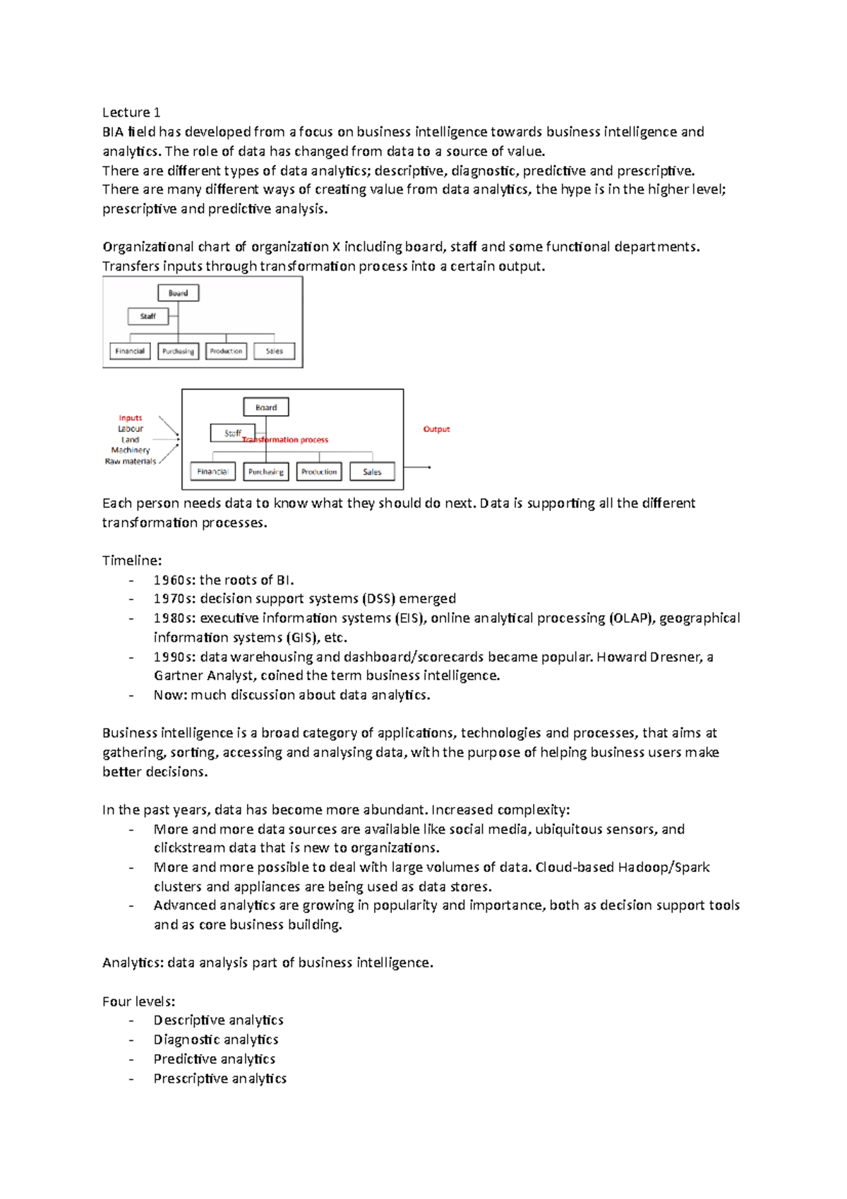 BIA - Aantekeningen van Lectures - Lecture 1 BIA field has developed ...